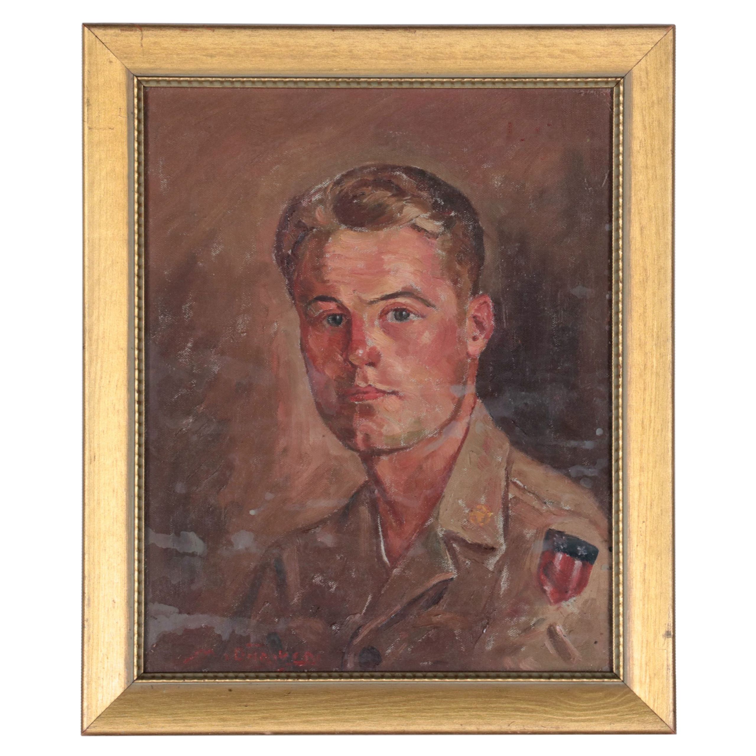 Oil Painting of American Military Portrait, 20th Century | EBTH