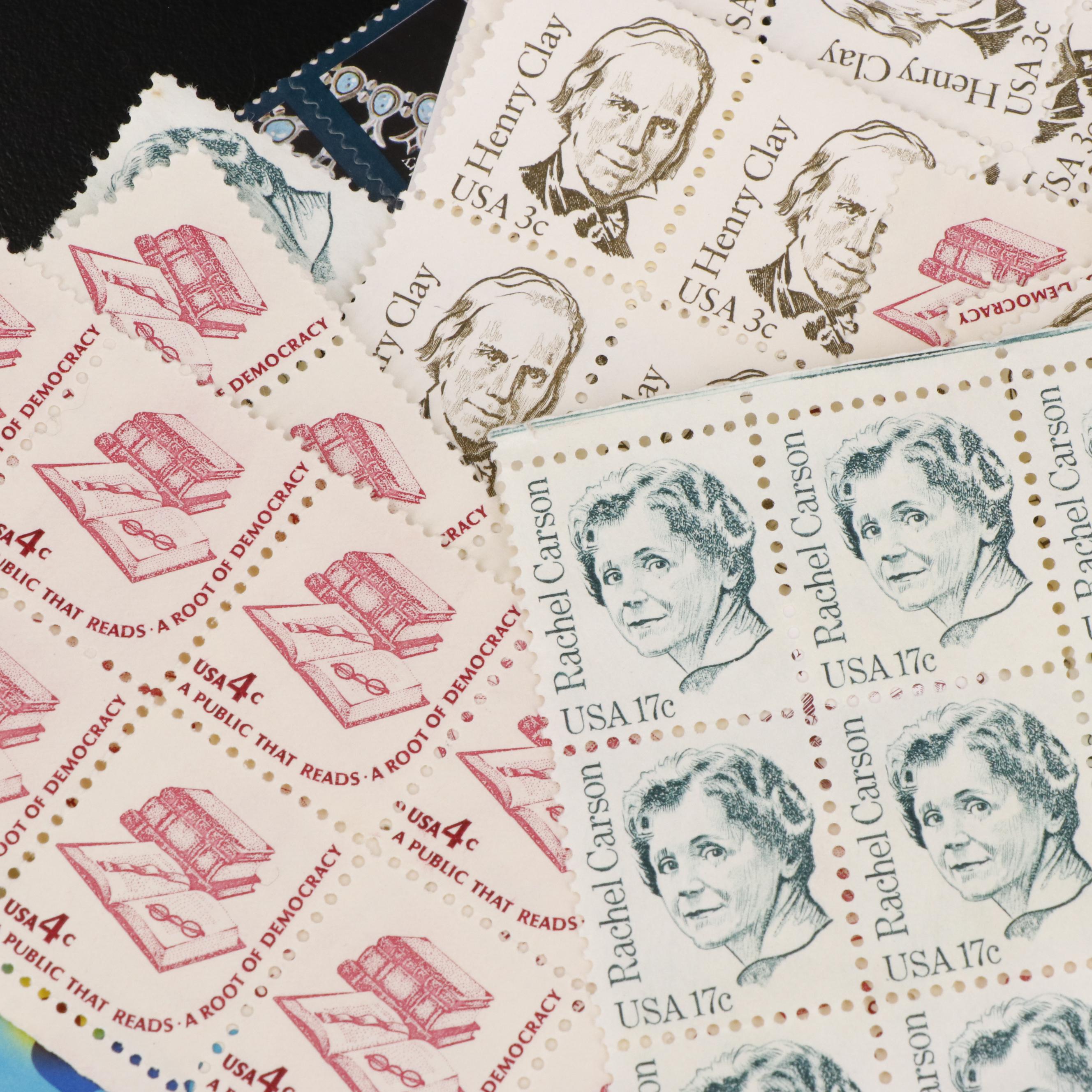 Small Stamp Collection Including Early Franklin and Washington Stamps ...