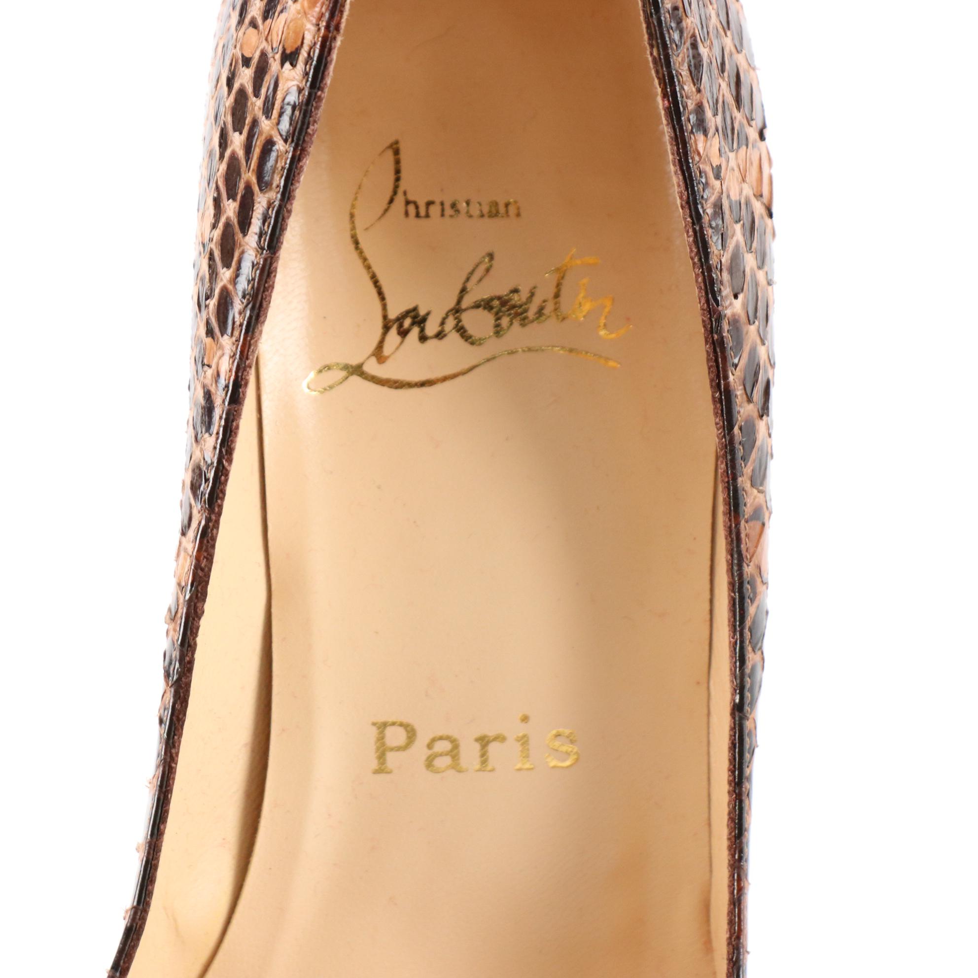 Christian Louboutin Python Hyper Prive 125mm Platform Peep Toe Pumps | EBTH