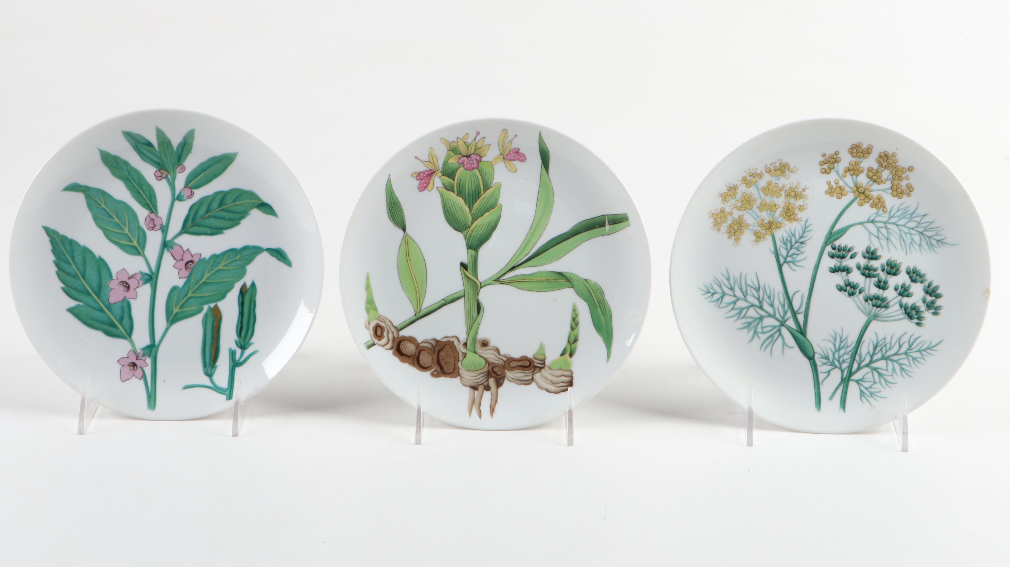 Horchow "Botanical Herb Seed" Porcelain Salad Plates | EBTH