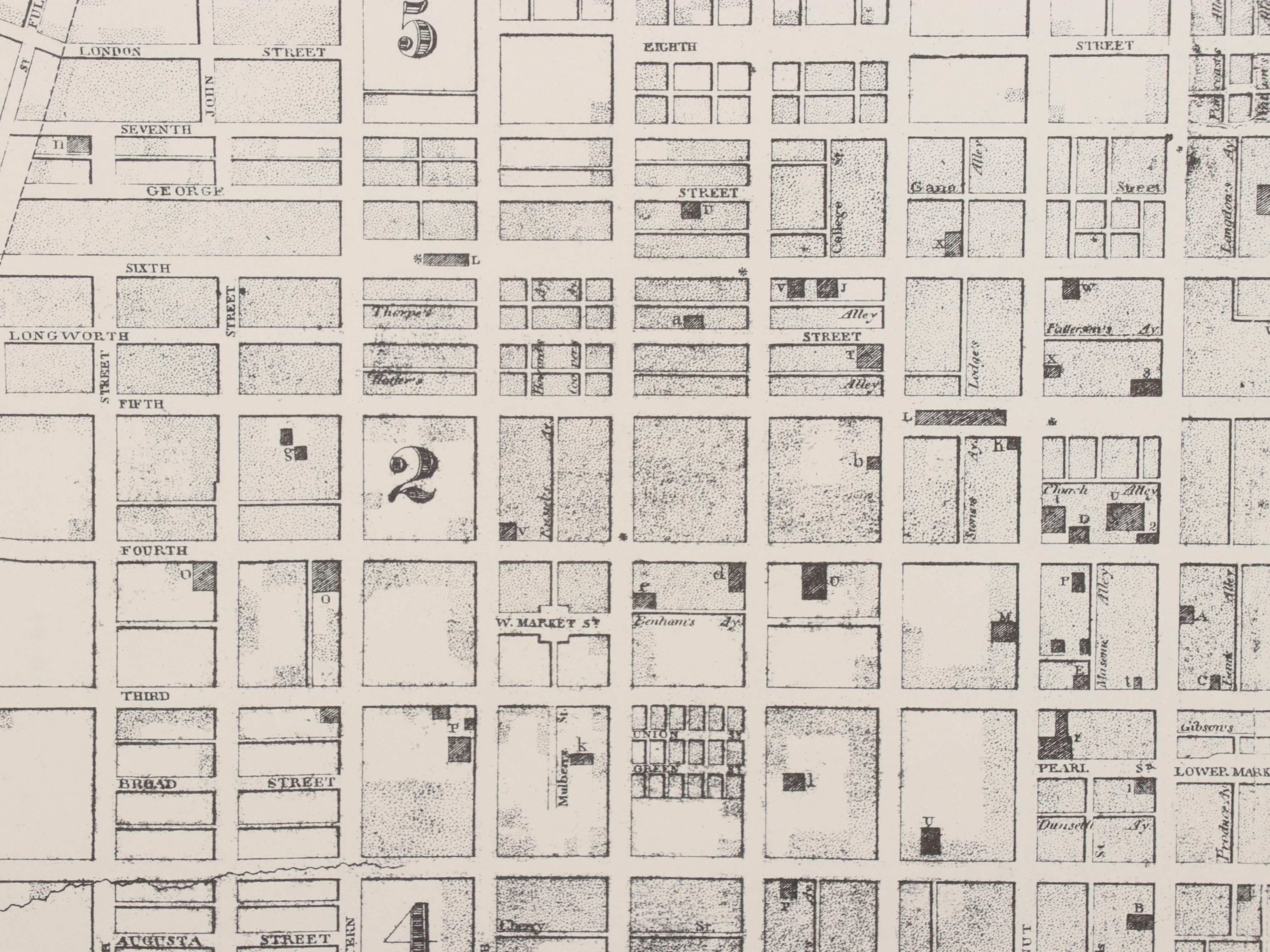 Lithograph Reproduction "Topographical Map of the City of Cincinnati ...