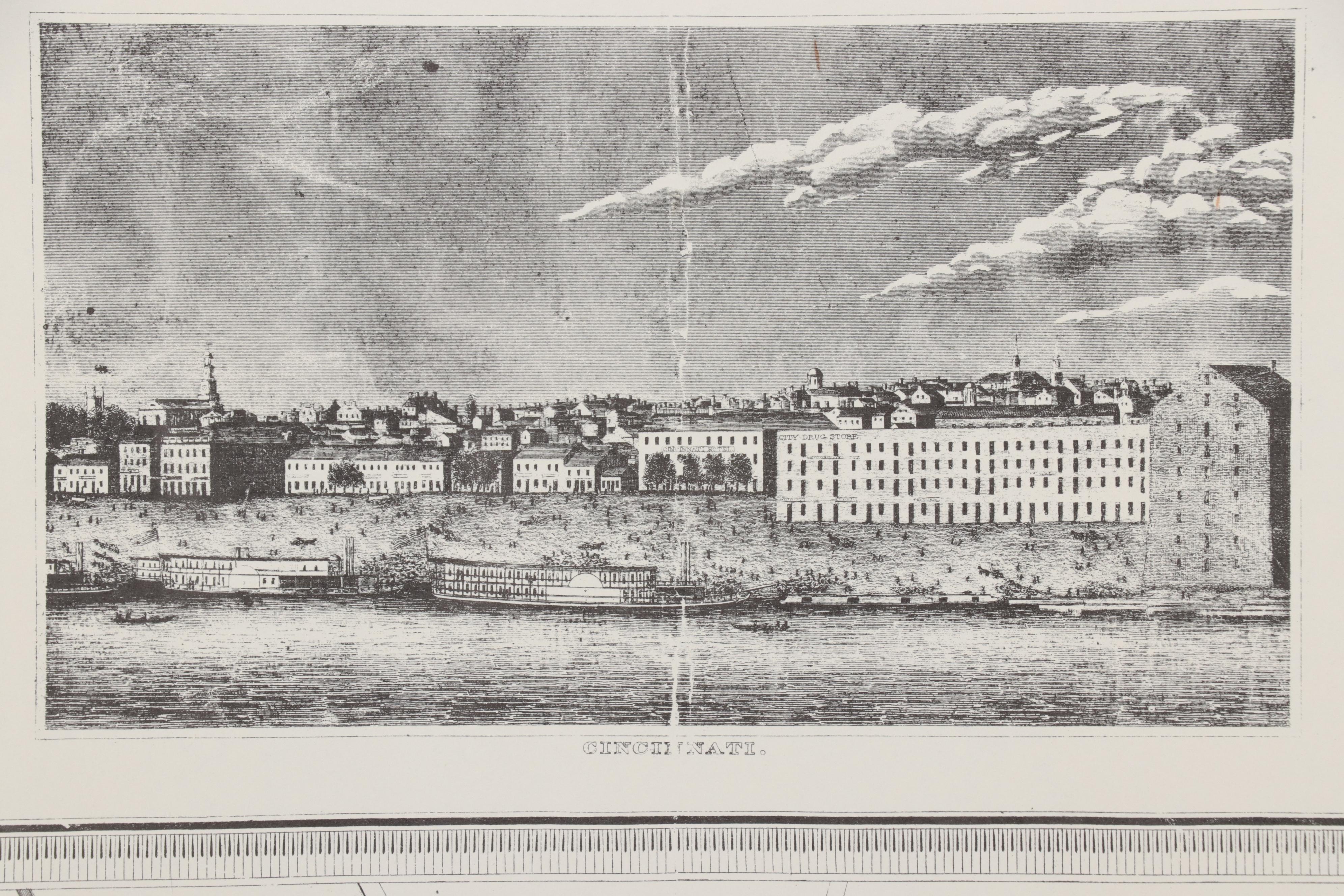 Lithograph Reproduction "Topographical Map of the City of Cincinnati ...