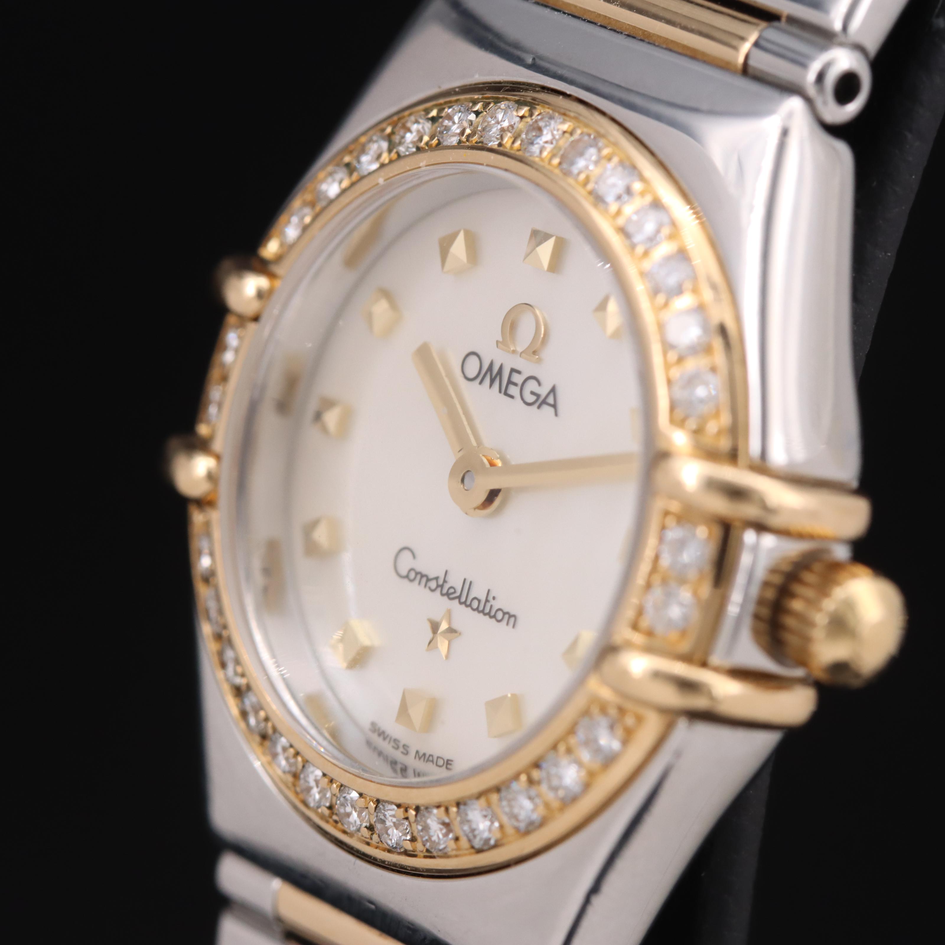 Omega Constellation 18K Gold Steel Diamonds and Mother-of-Pearl Dial ...