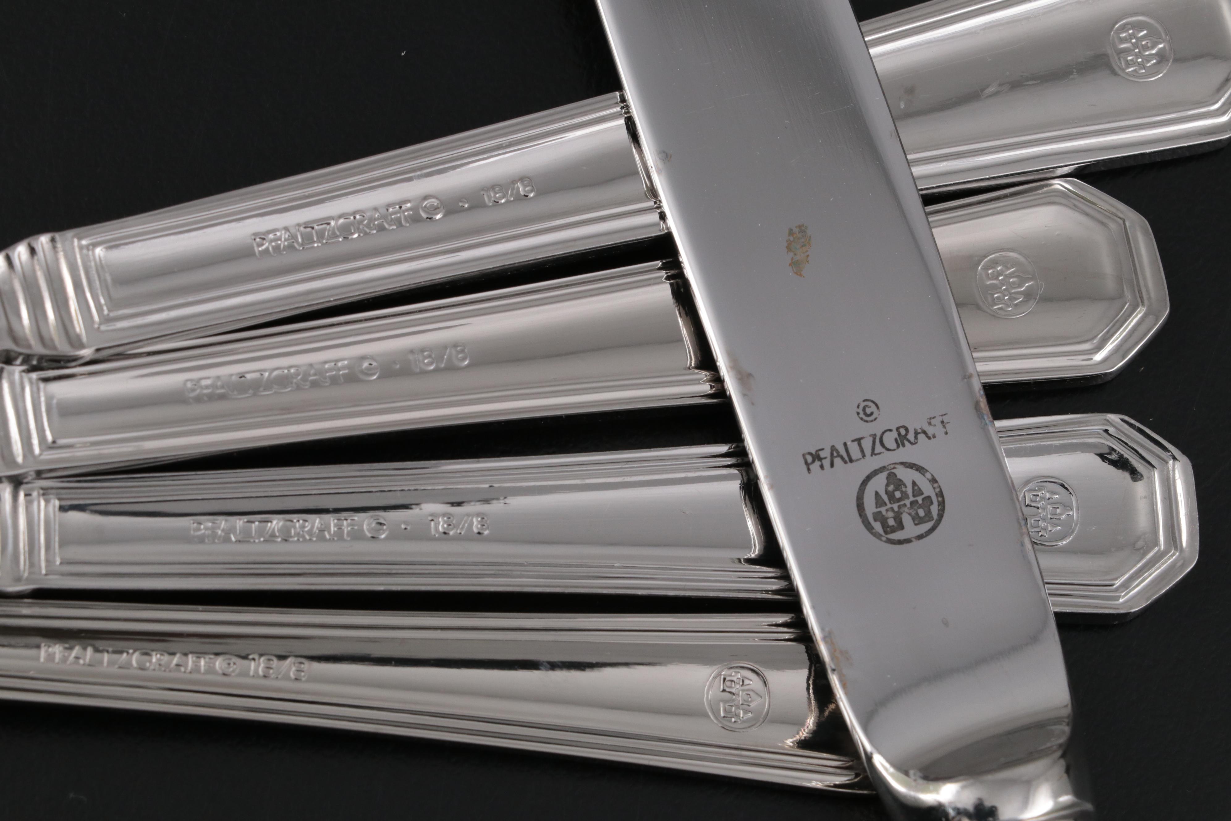 Pfaltzgraff "Providence" Stainless Steel Flatware with Teak Wood ...