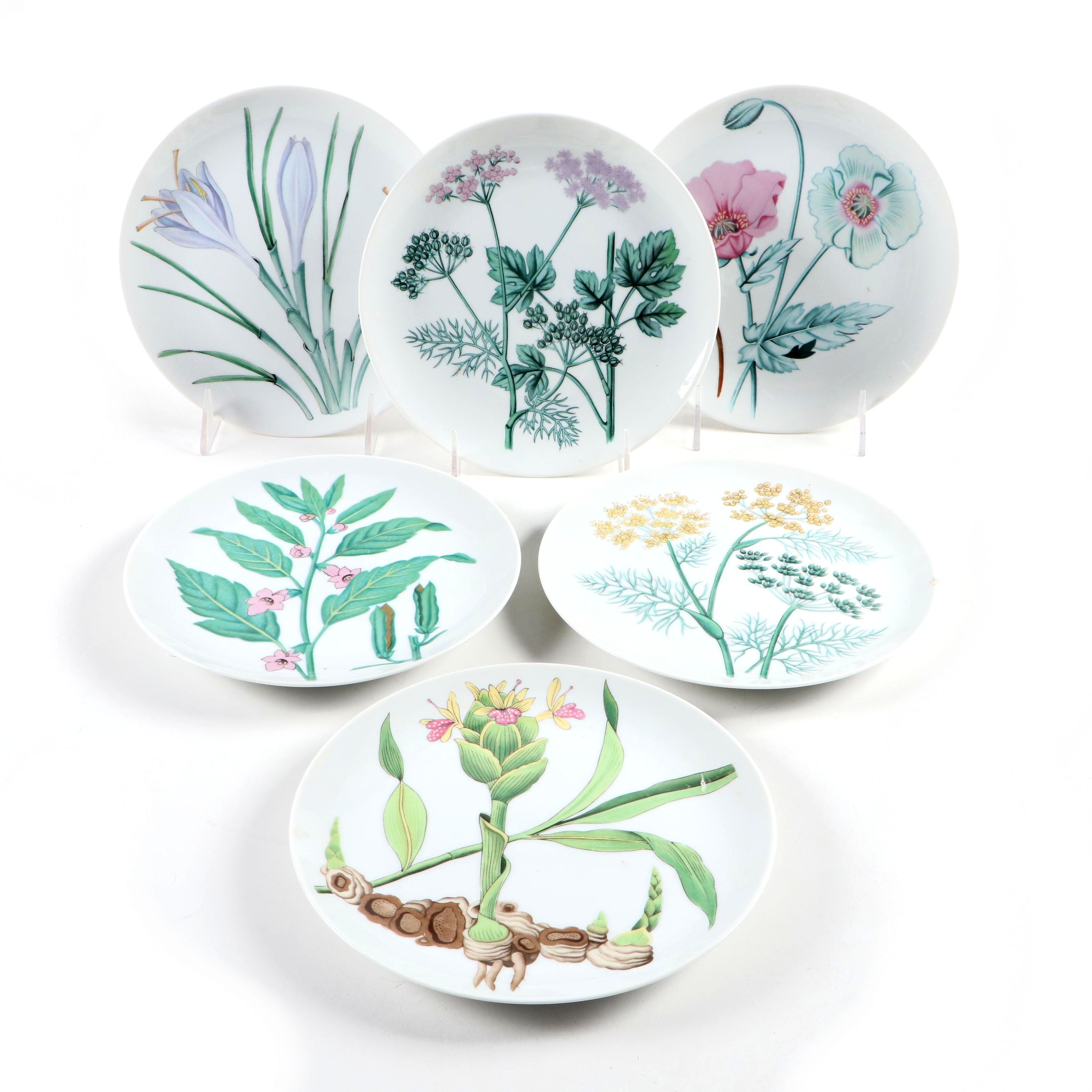 Horchow "Botanical Herb Seed" Porcelain Salad Plates | EBTH