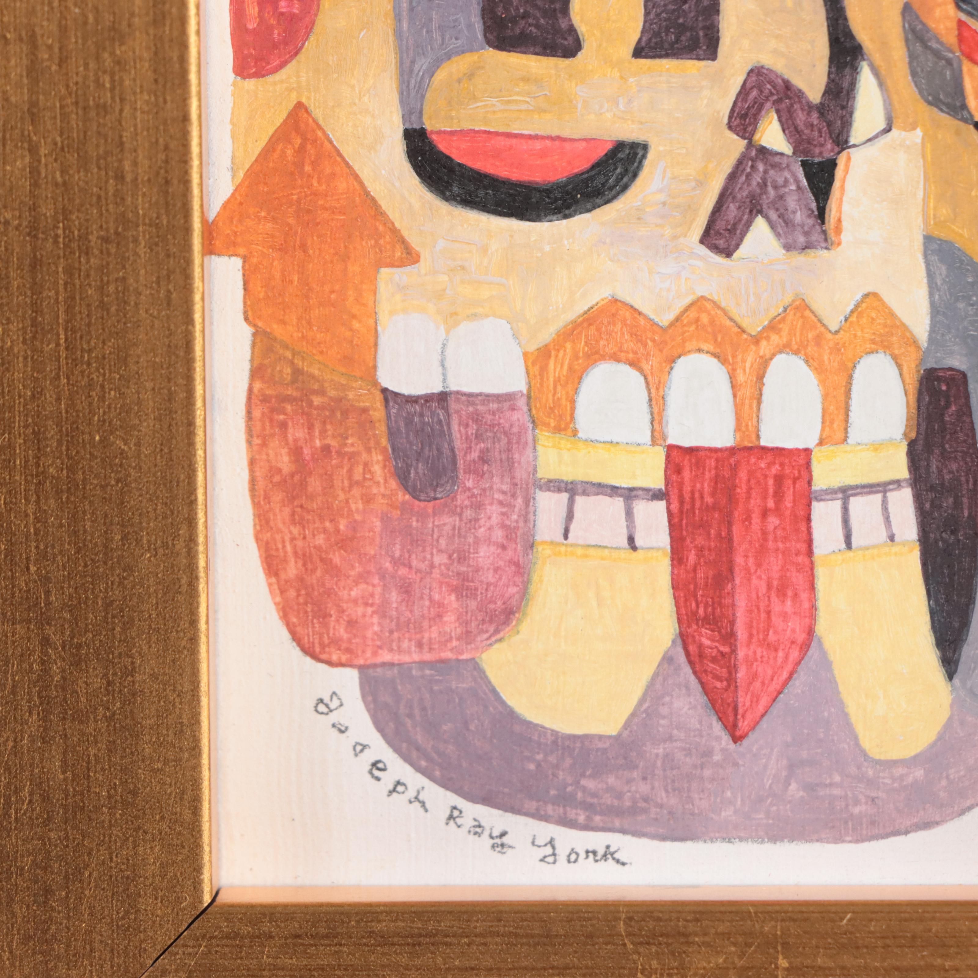 Joseph Ray York Gouache Painting "Abstract Skull #250 (Innermost Heart ...