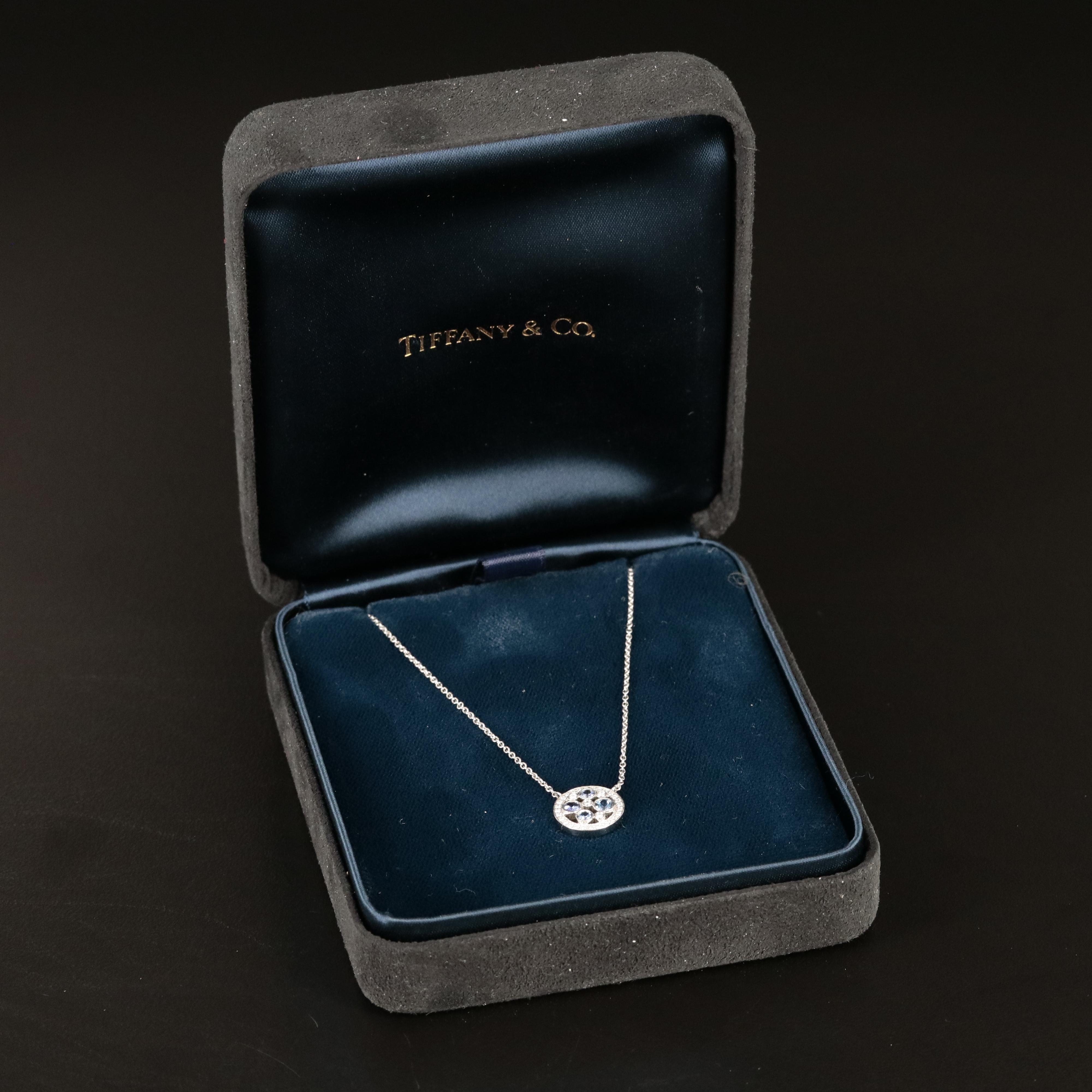 Tiffany & Co. "Cobblestone" Platinum Sapphire and Diamond Necklace | EBTH