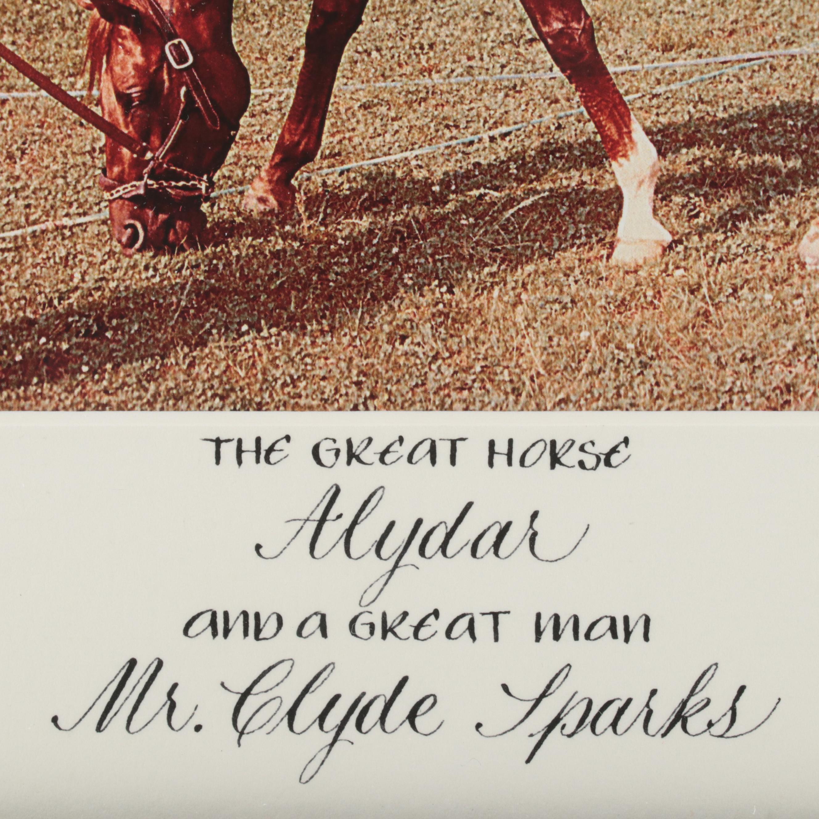 Digital Print of a Photograph of Champion Horse Alydar with Mr. Clyde ...