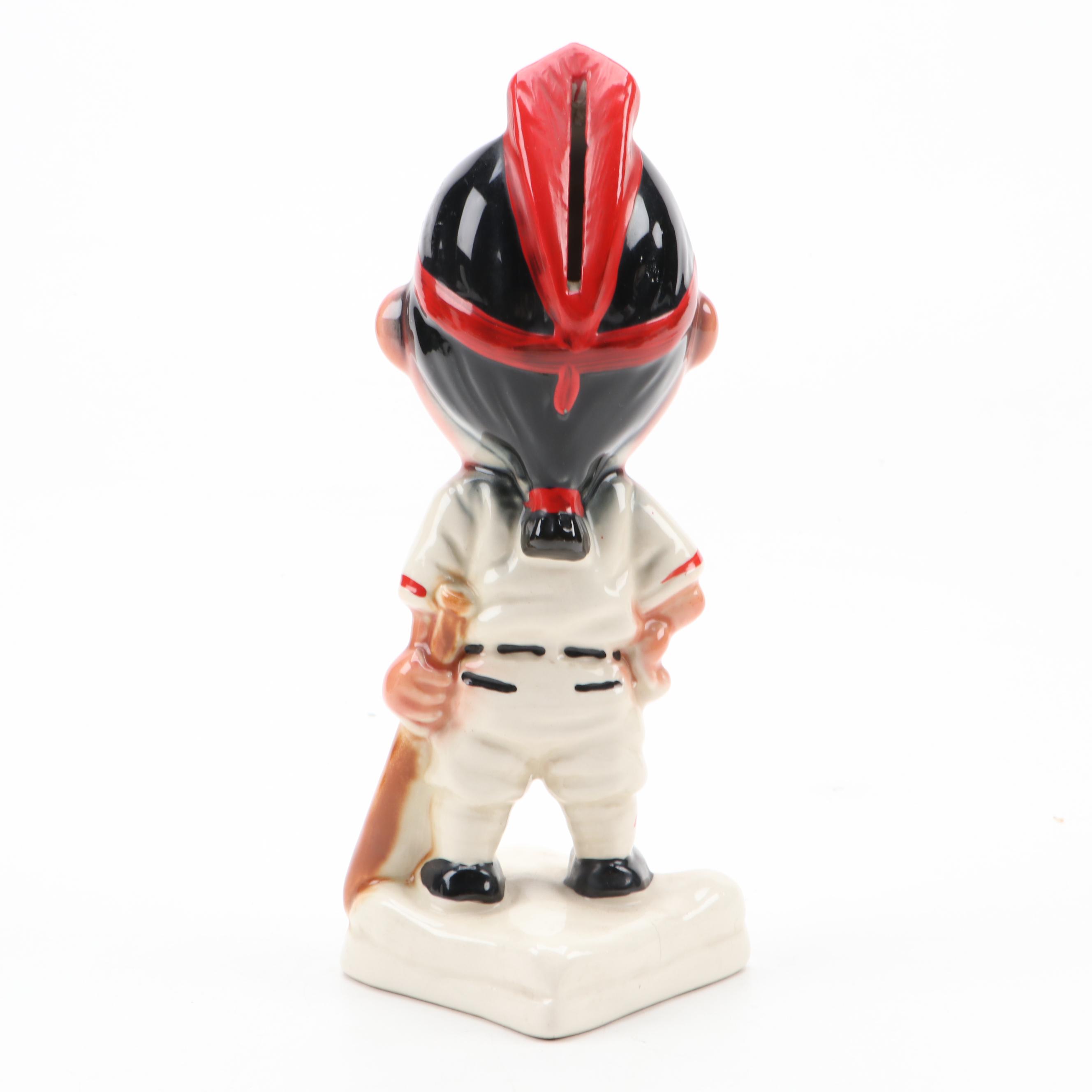 Stanford Pottery Ohio Cleveland Indians Gold Tooth Chief Wahoo Ceramic ...