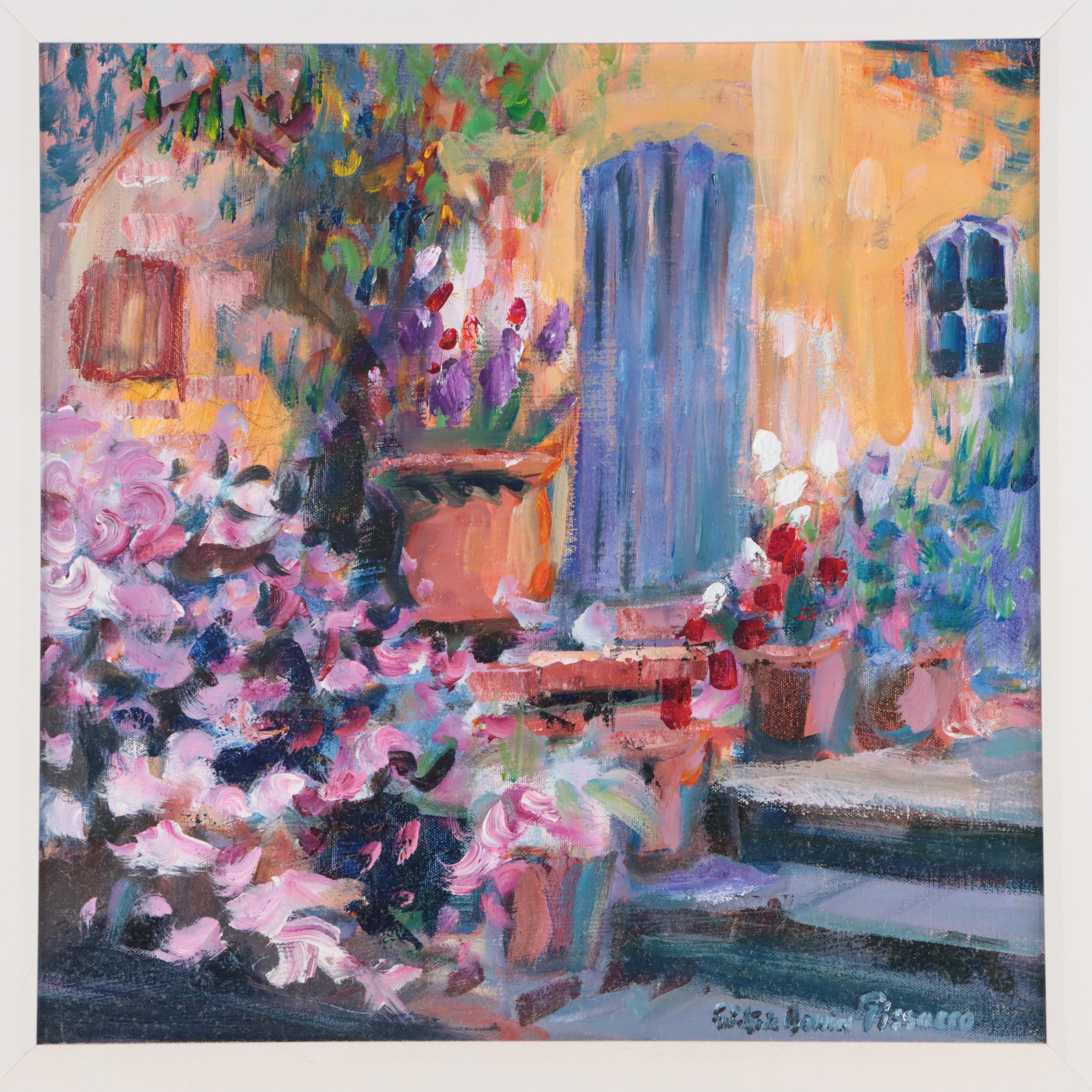 Frédéric Bonin Pissarro Oil Painting of Garden, Late 20th Century | EBTH