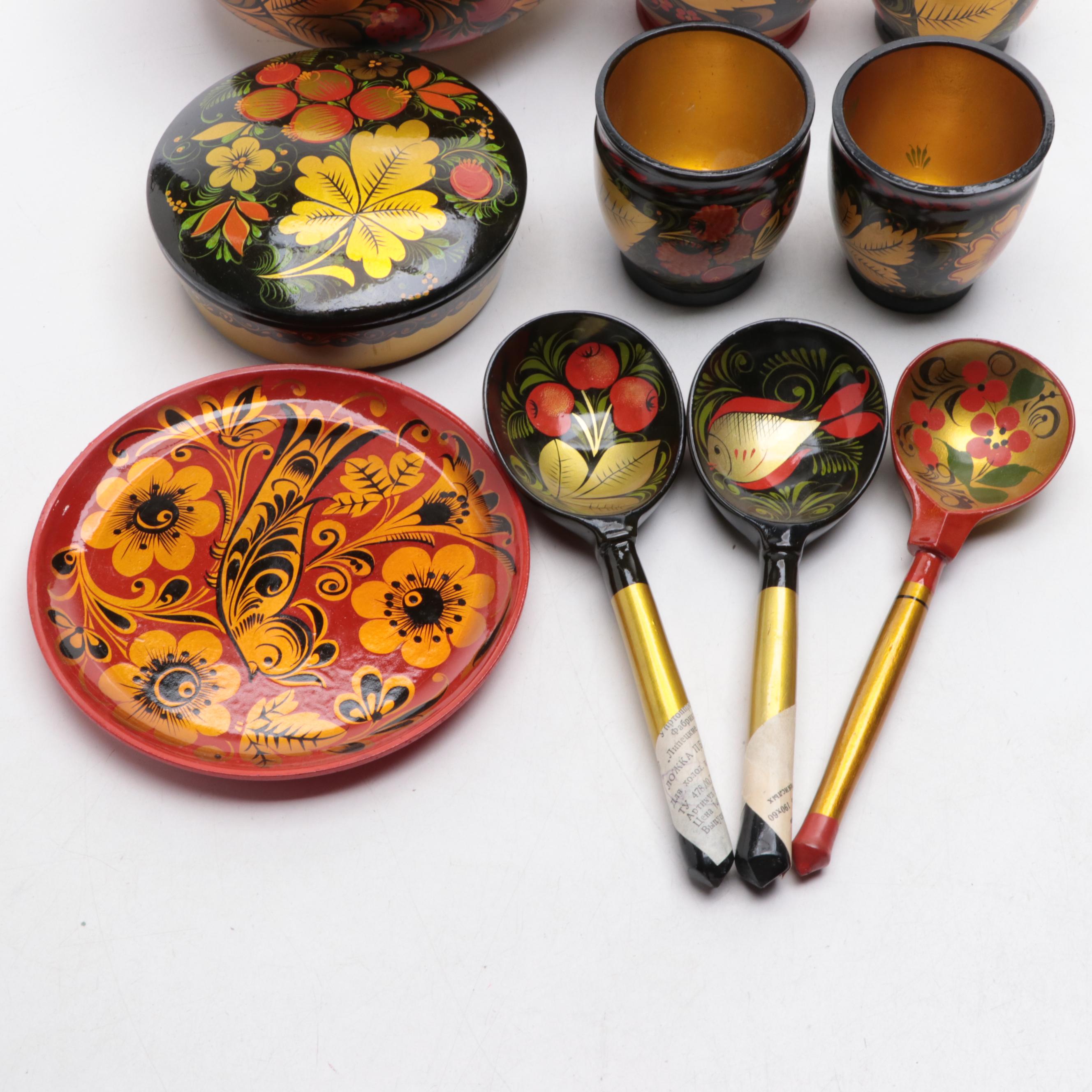 Russian Khokhloma Lacquerware Bowls and Tableware | EBTH