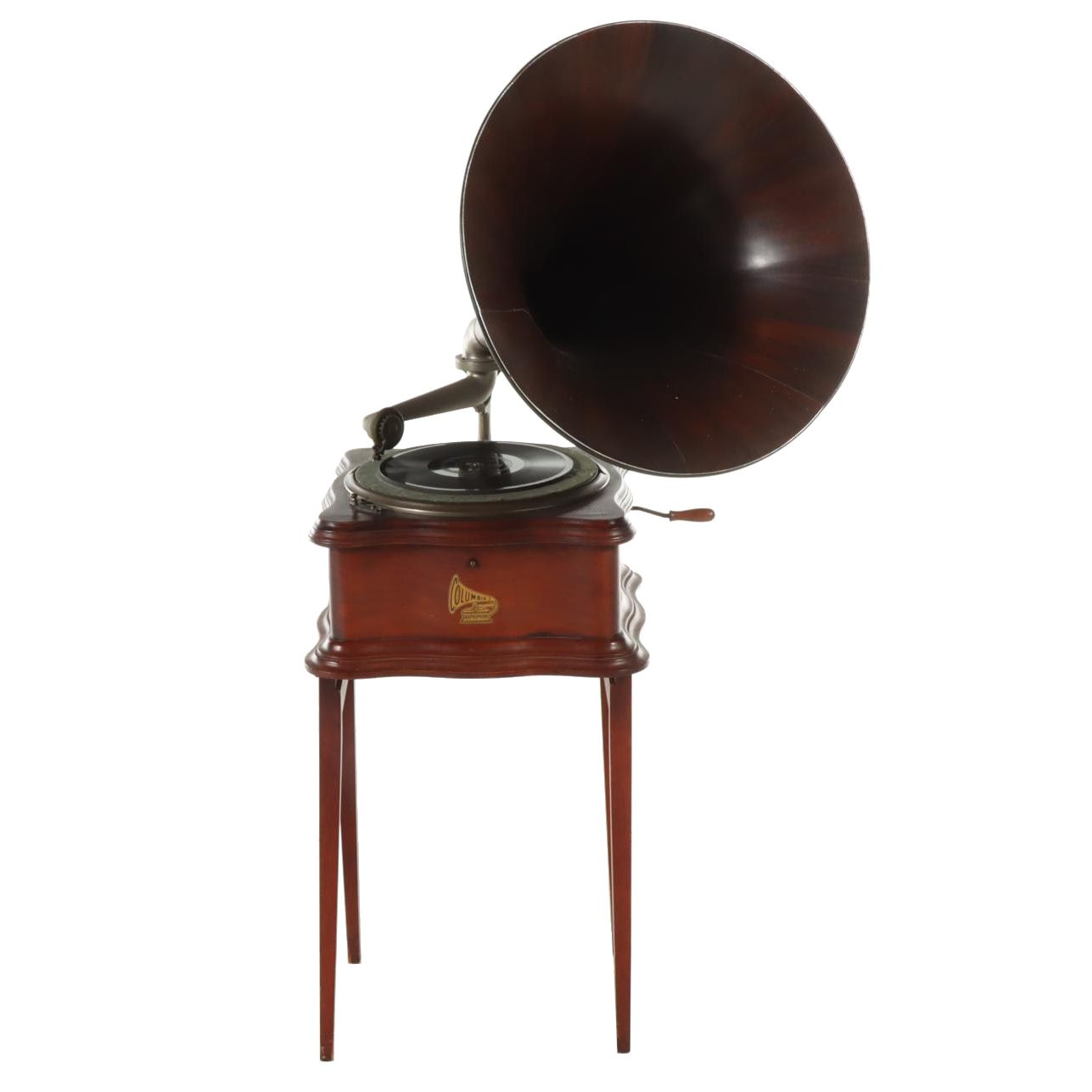 Columbia Graphophone Co. Mahogany Gramophone on Side Table, Early 20th ...