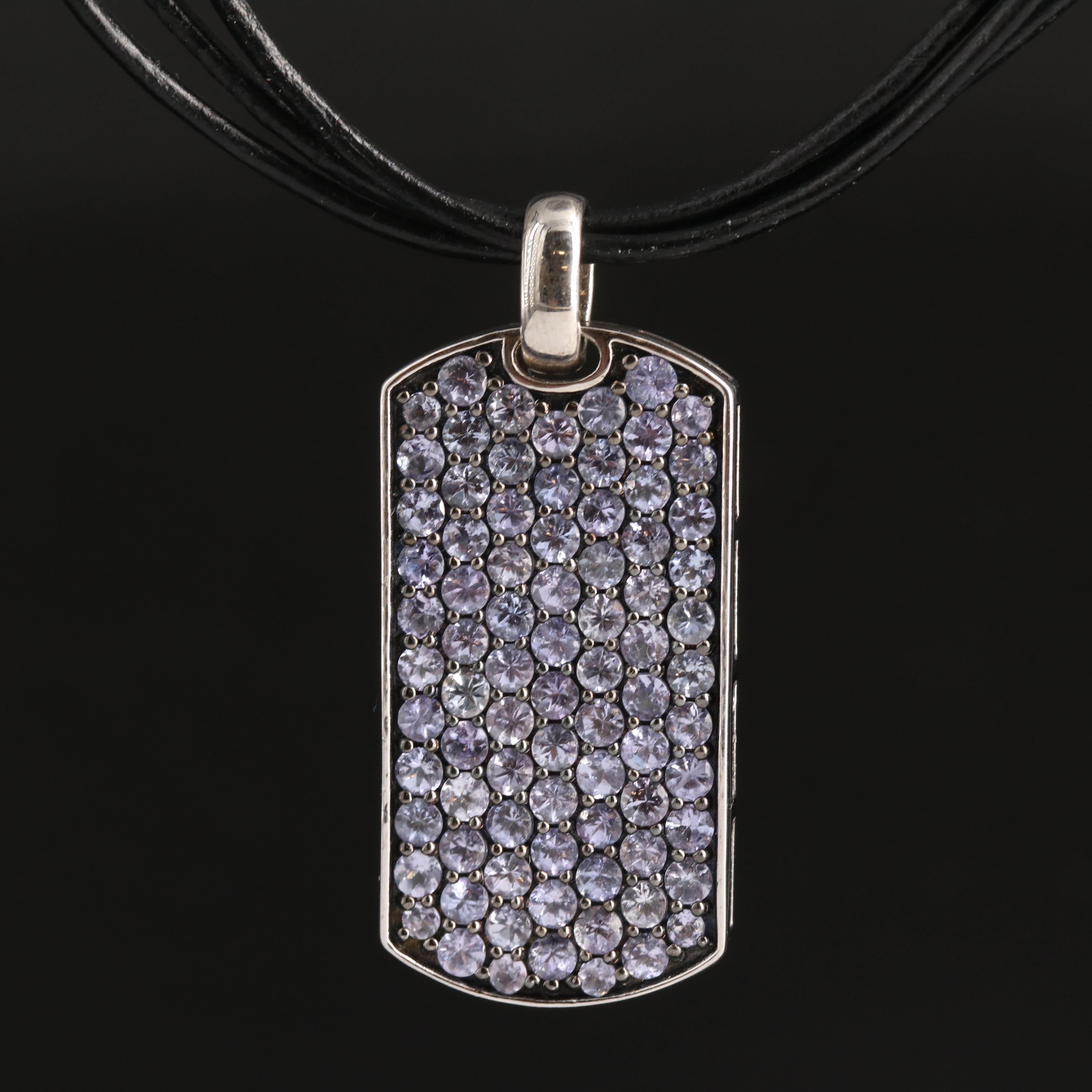 Carved Wood and Diamond Quan Yin Pendant with Sterling Link Chain | EBTH