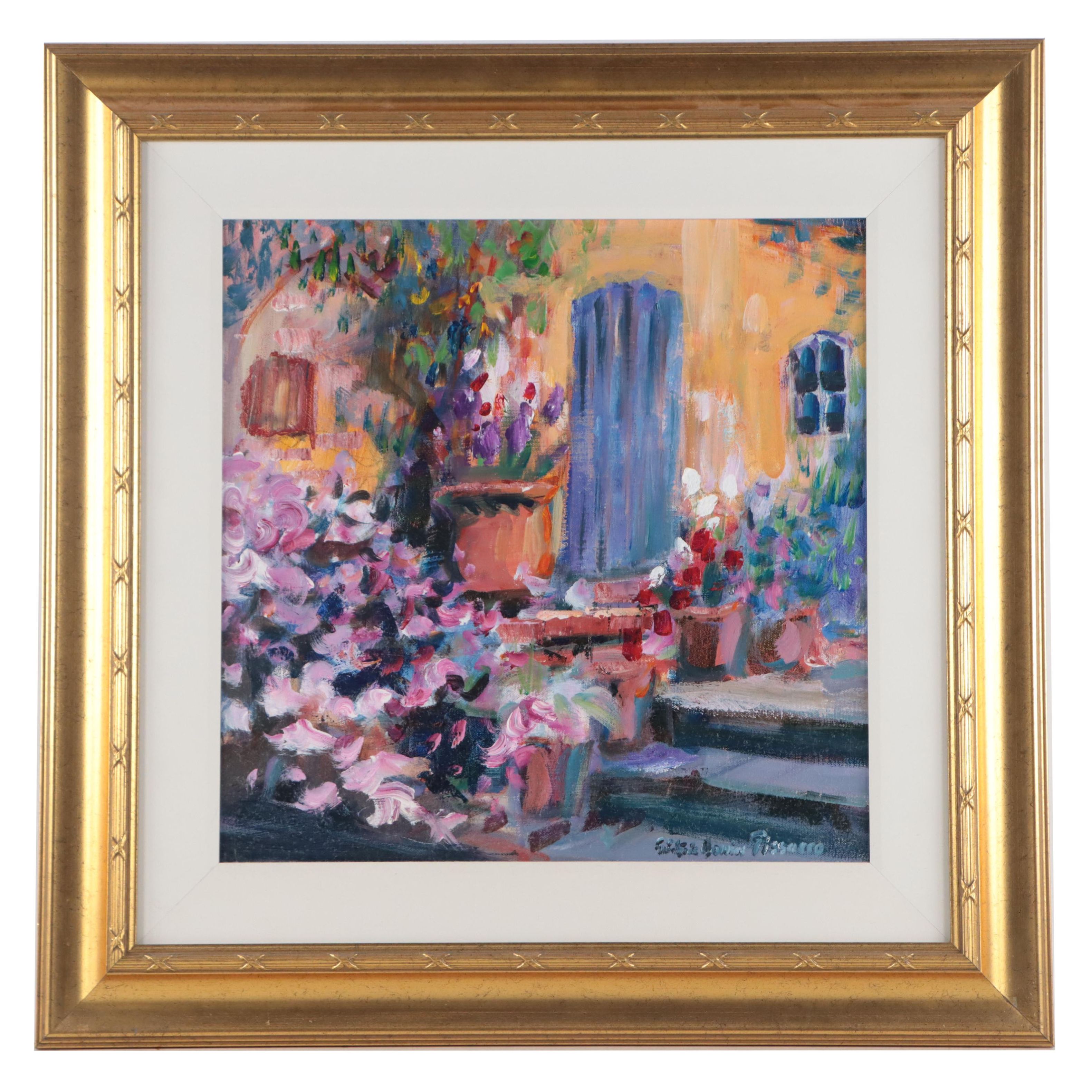 Frédéric Bonin Pissarro Oil Painting of Garden, Late 20th Century | EBTH