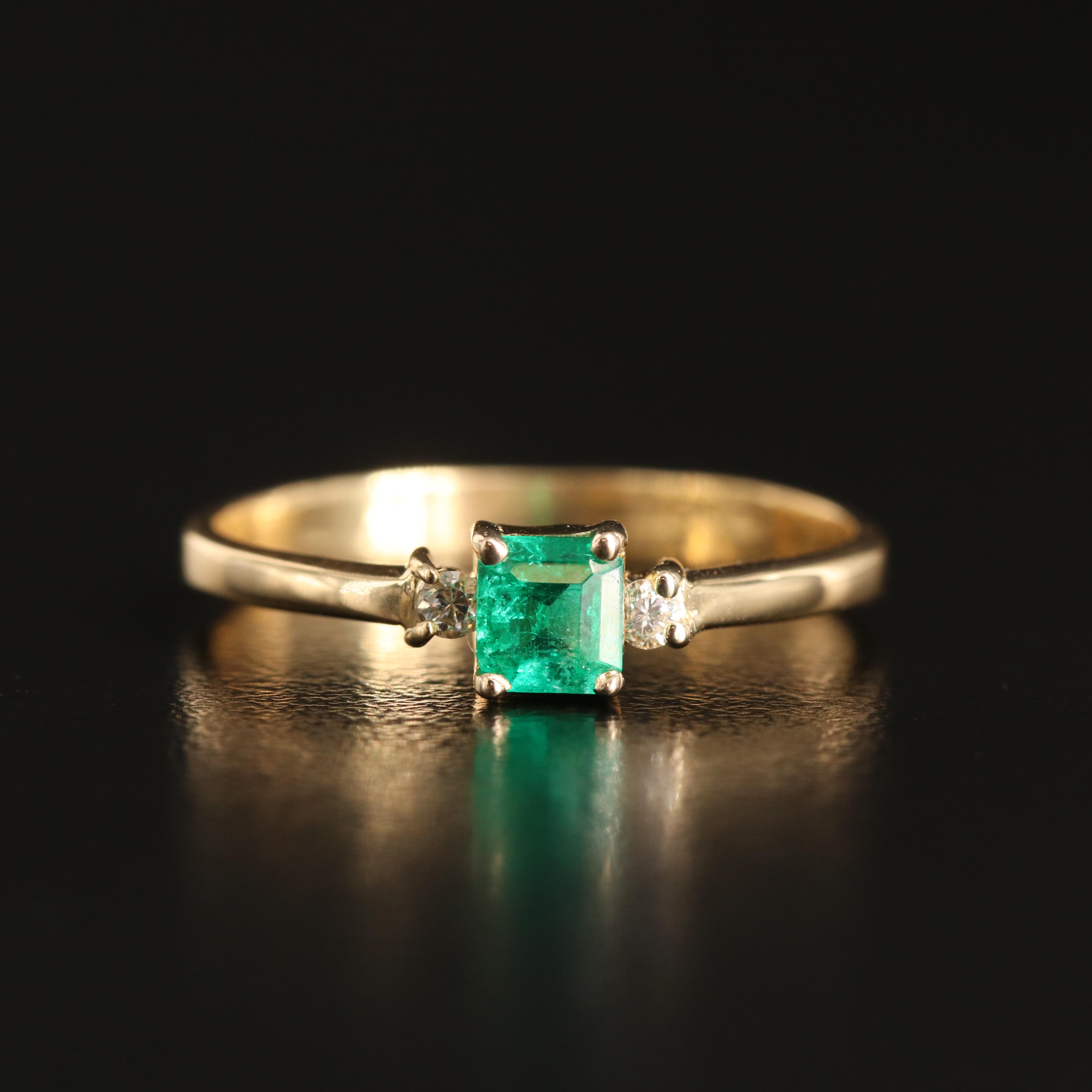 14K Yellow Gold Emerald and Diamond Ring | EBTH
