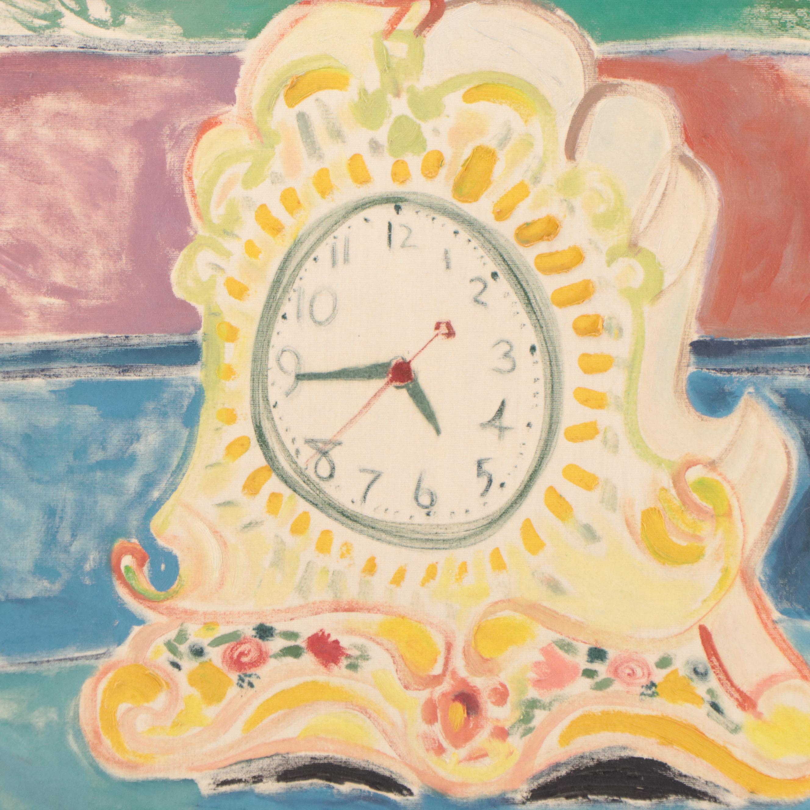 Philip the Transplant Oil Painting of Clock, 1975 | EBTH