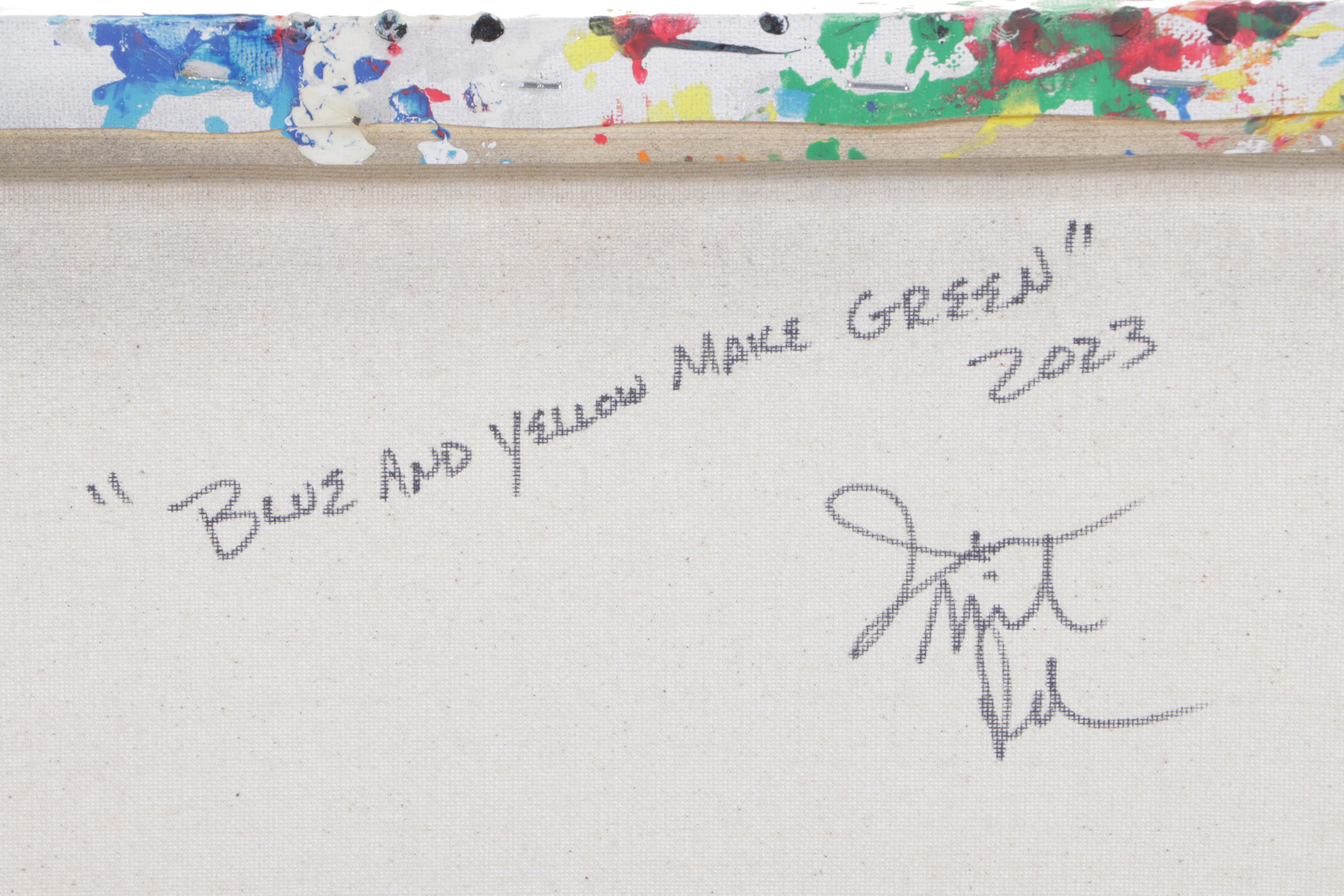 Jason Michael Durham Abstract Acrylic Painting "Blue and Yellow Make ...