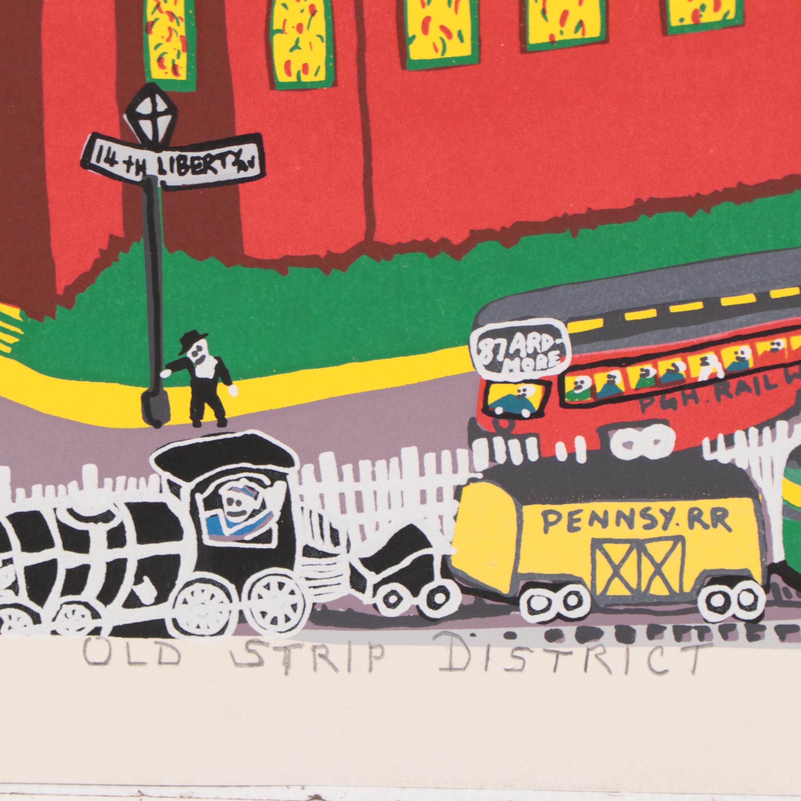 Kathleen Ferri Serigraph "Old Strip District" | EBTH