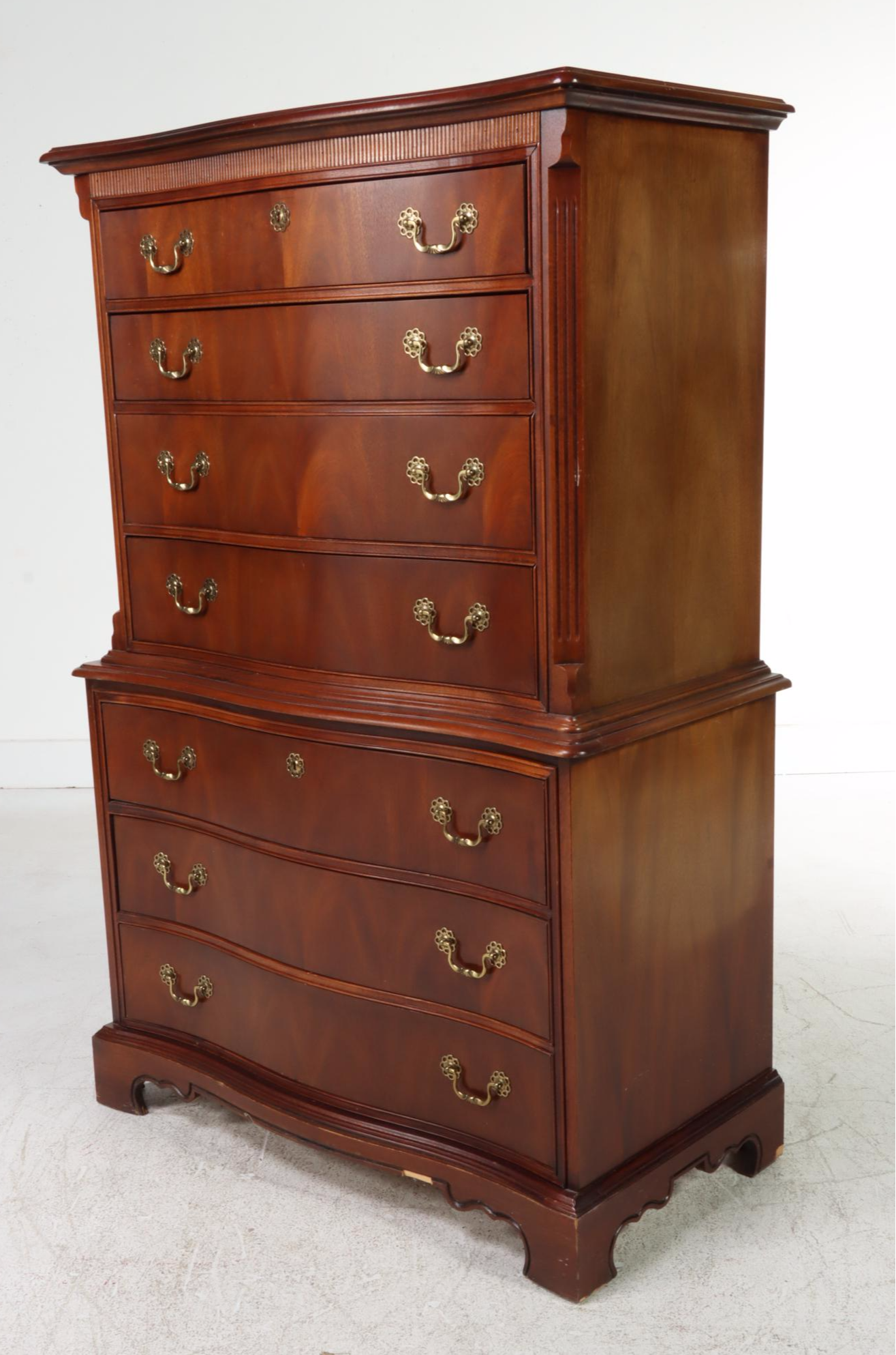 Lexington George III Style Mahogany Seven-Drawer Serpentine Chest-on ...