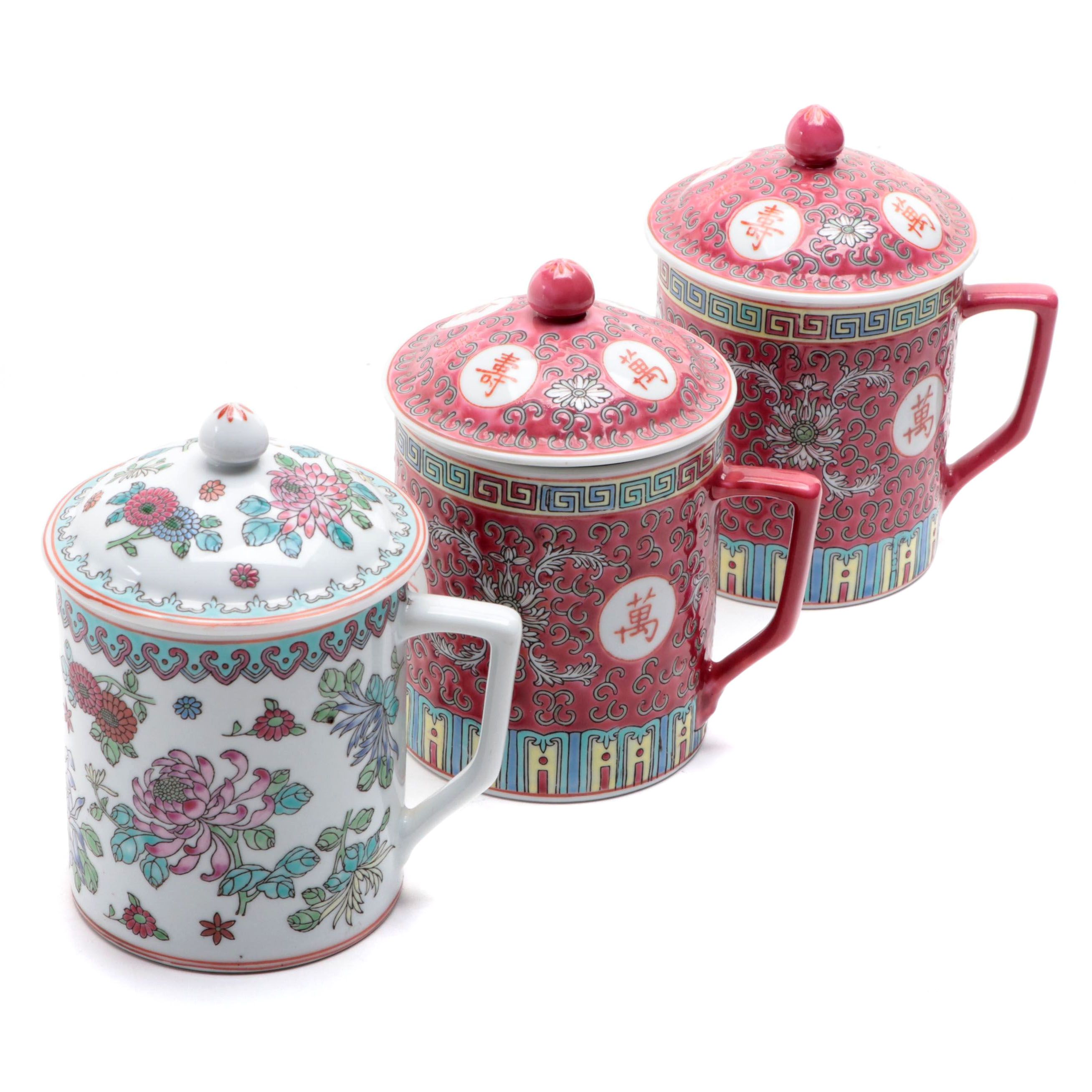 Chinese Porcelain Covered Mugs | EBTH