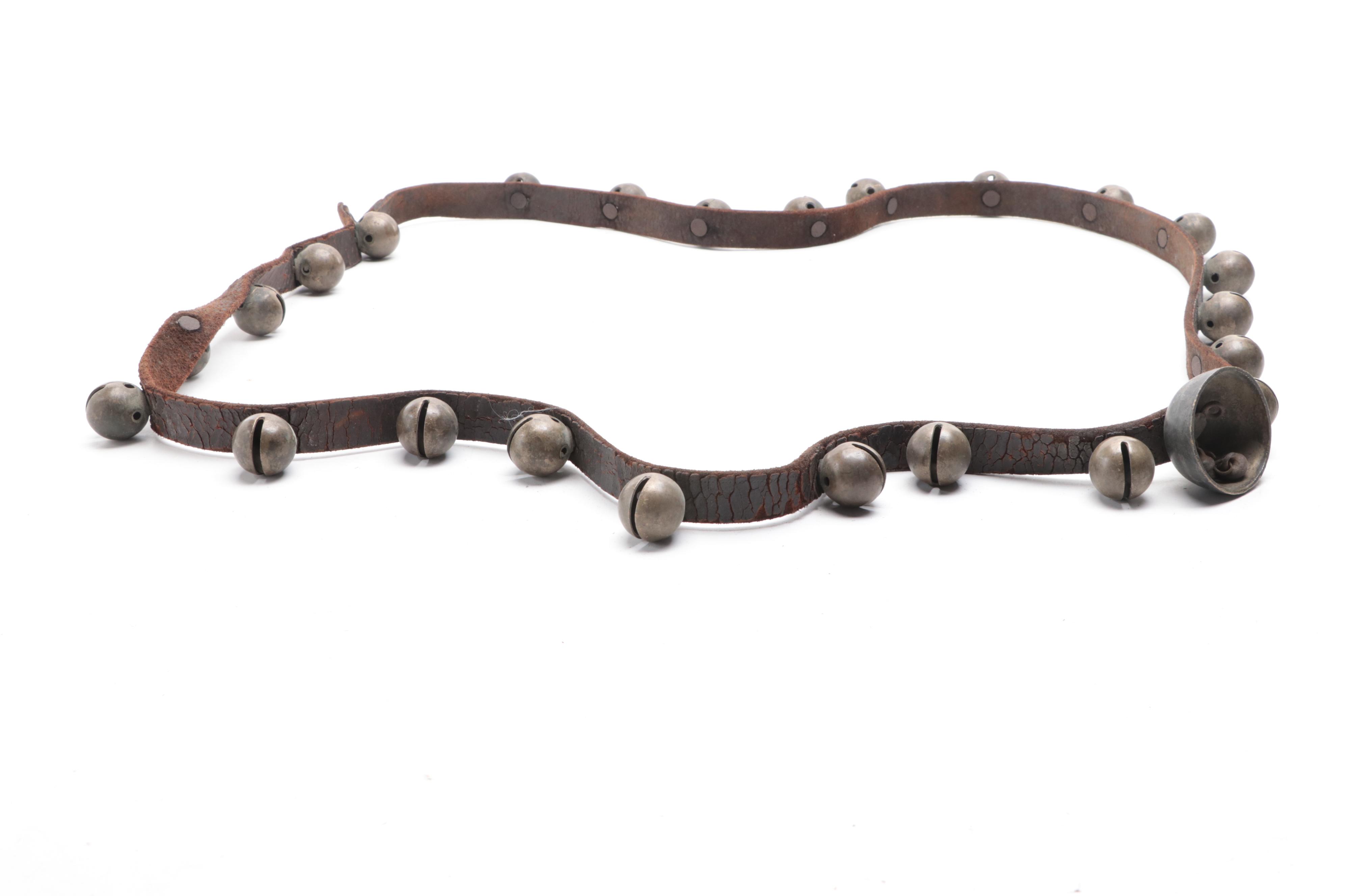 Brass Sleigh Bells on Leather Harness | EBTH