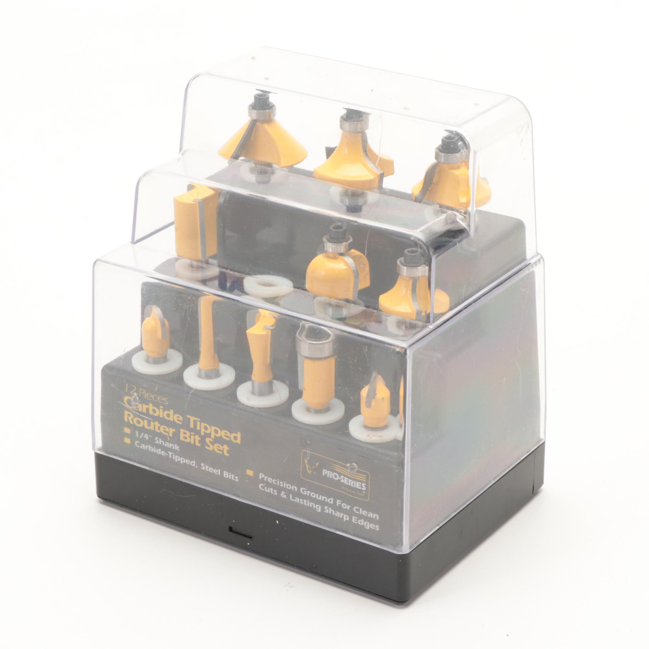 Bosch Fixed Base Routers With Pro-Series Carbide Tipped Router Bit Sets ...