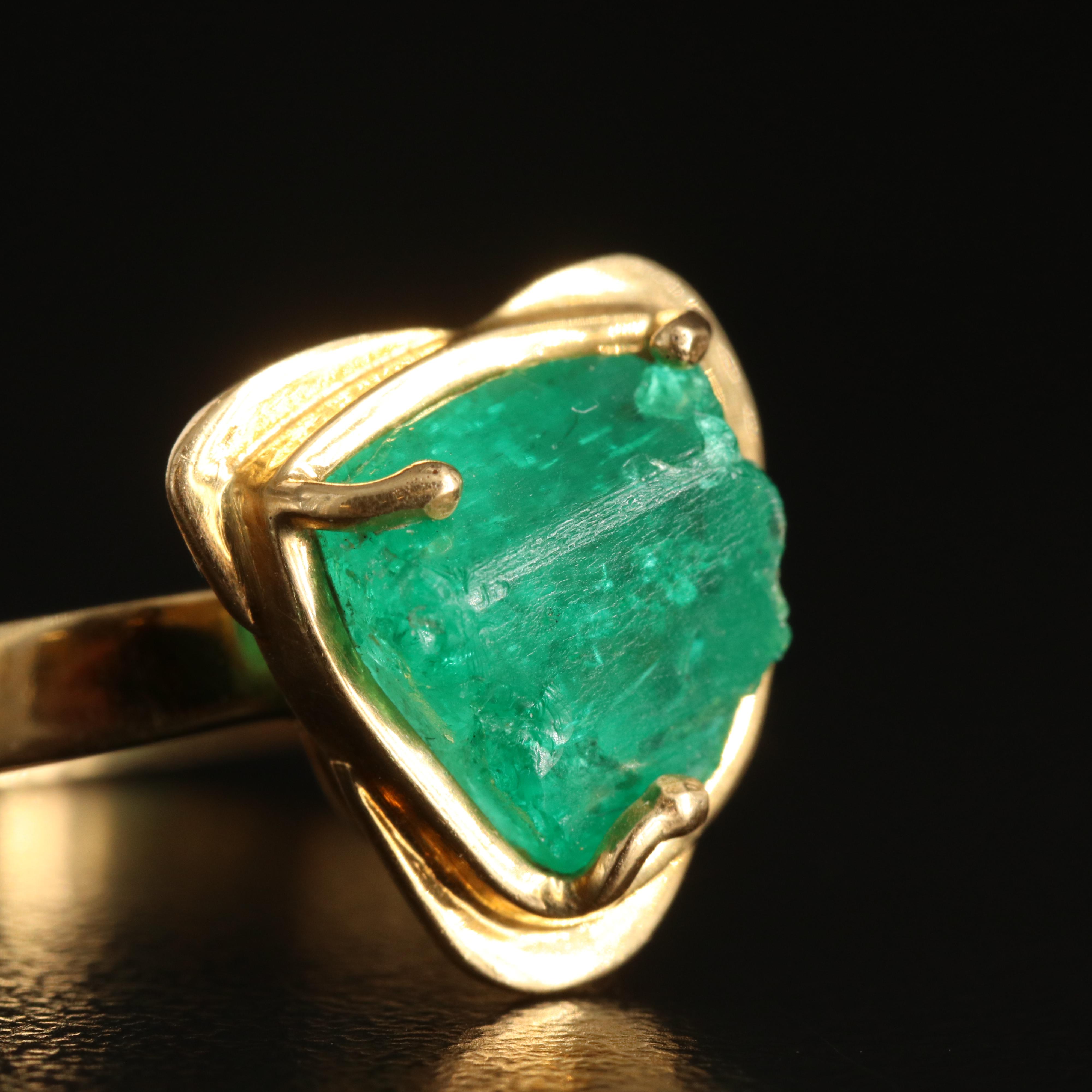 18K Rough Emerald Ring | EBTH