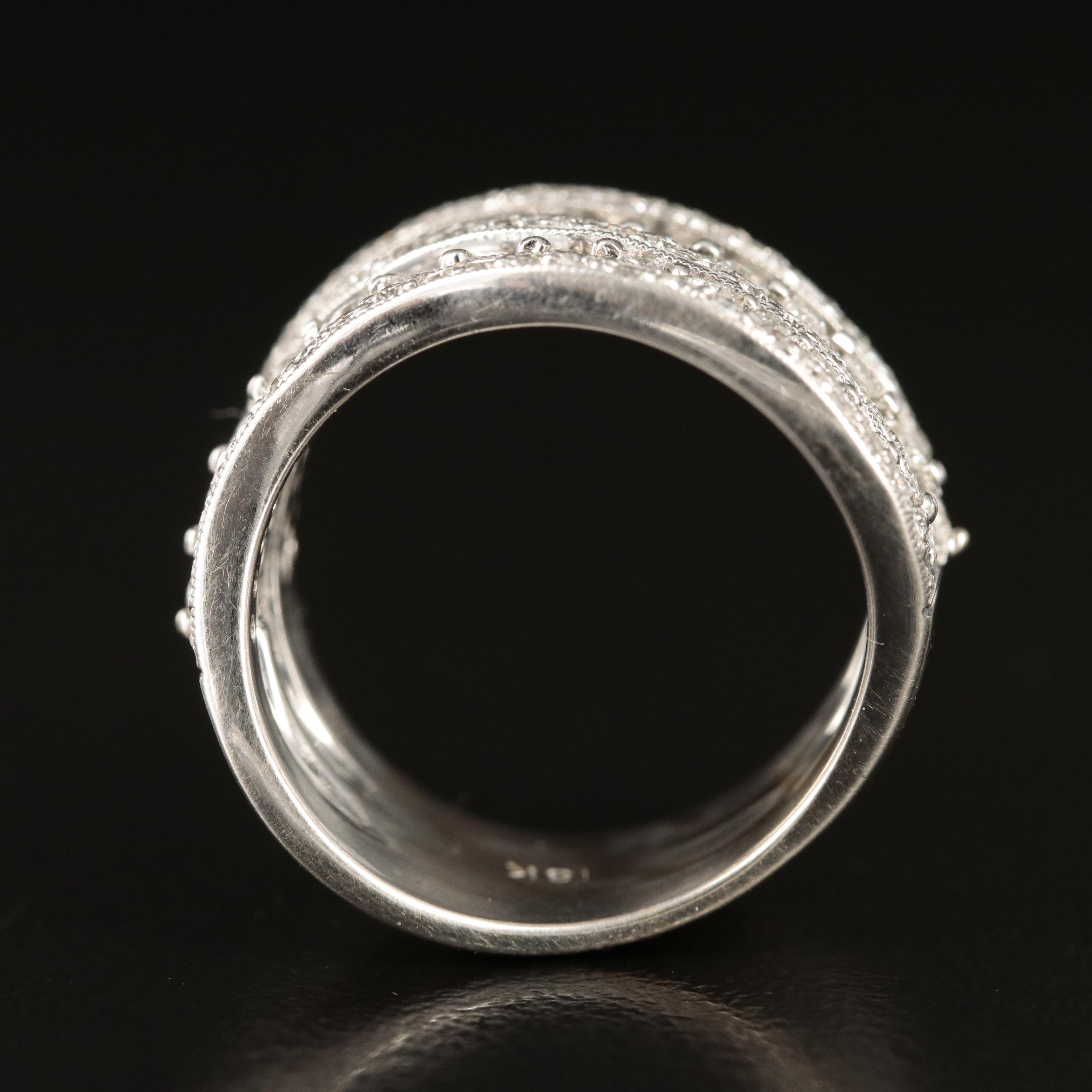 18K 0.86 CTW Diamond Multi-Row Undulating Ring | EBTH