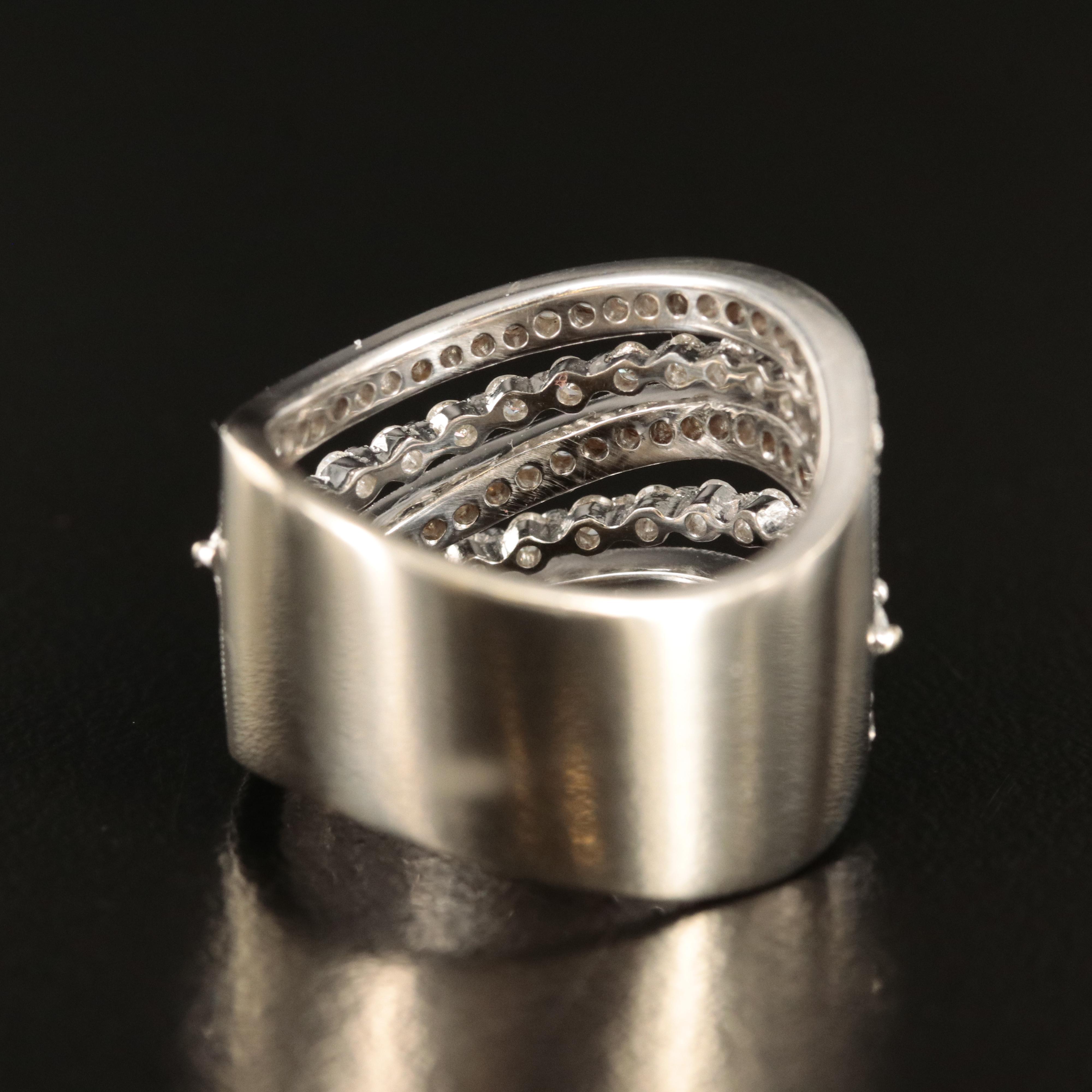 18K 0.86 CTW Diamond Multi-Row Undulating Ring | EBTH