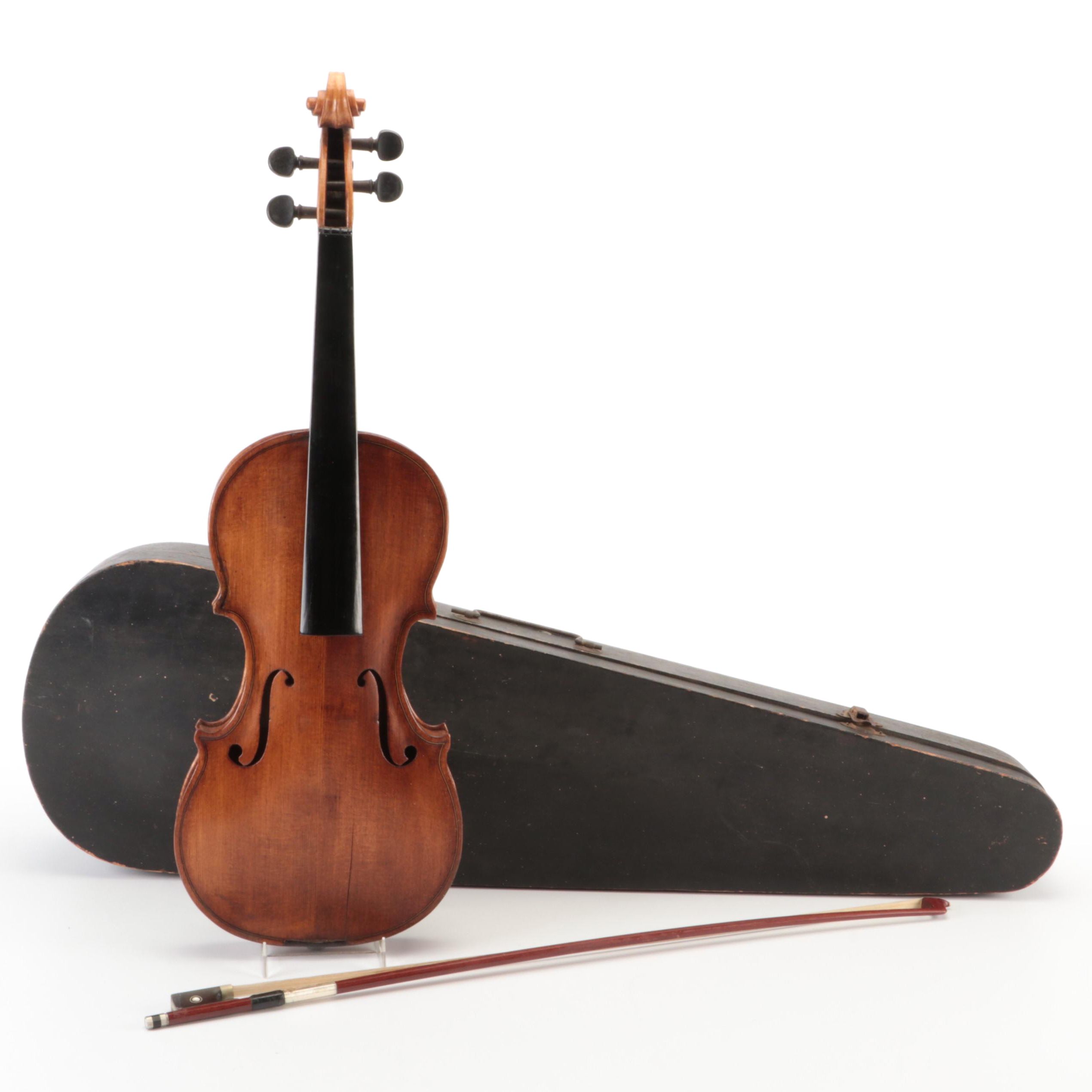 Stradivarius Replica Spruce, Maple and Ebony 4/4 Violin with Bows ...