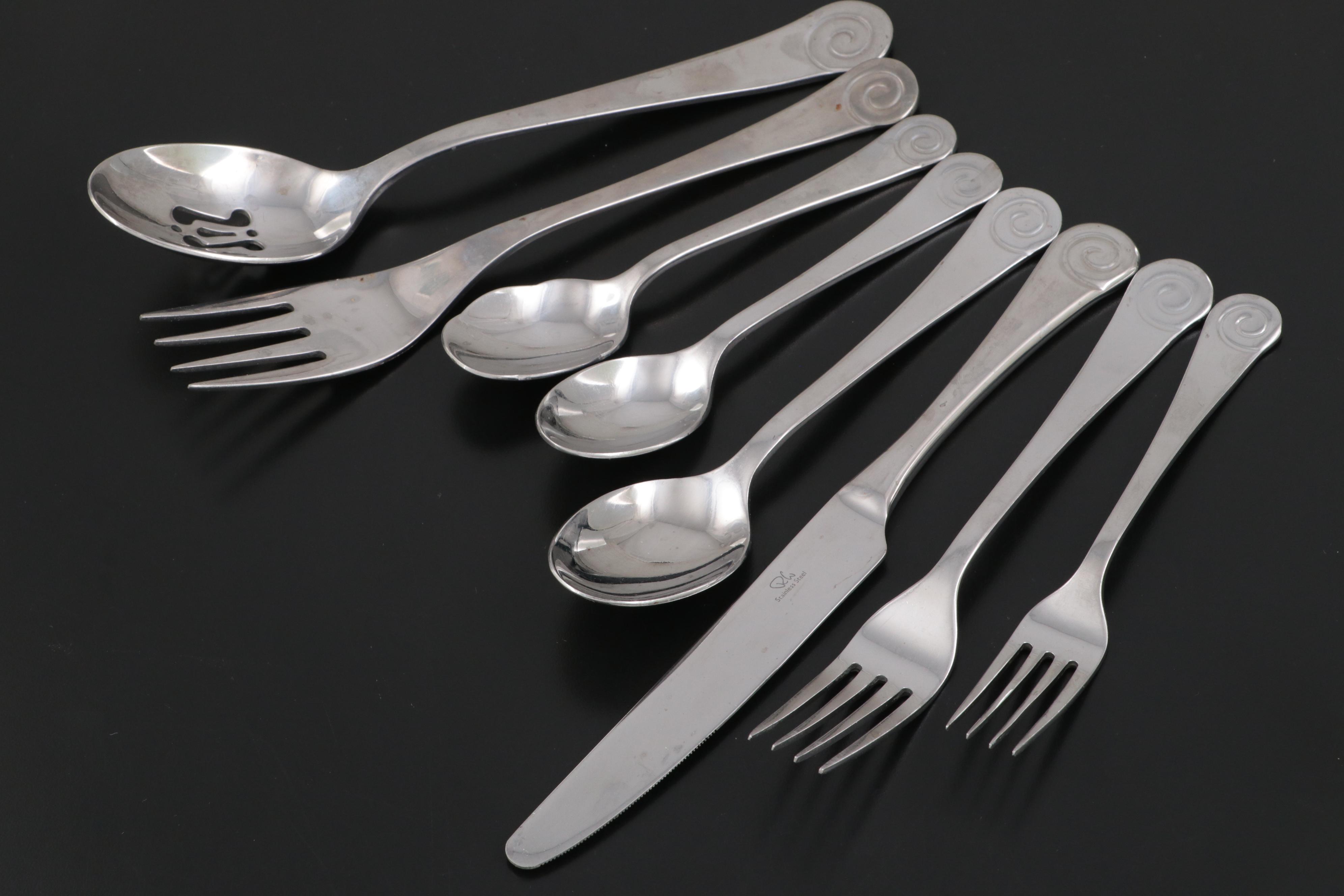 Robert Welch "Ammonite" Stainless Steel Flatware and Serving Utensils | EBTH