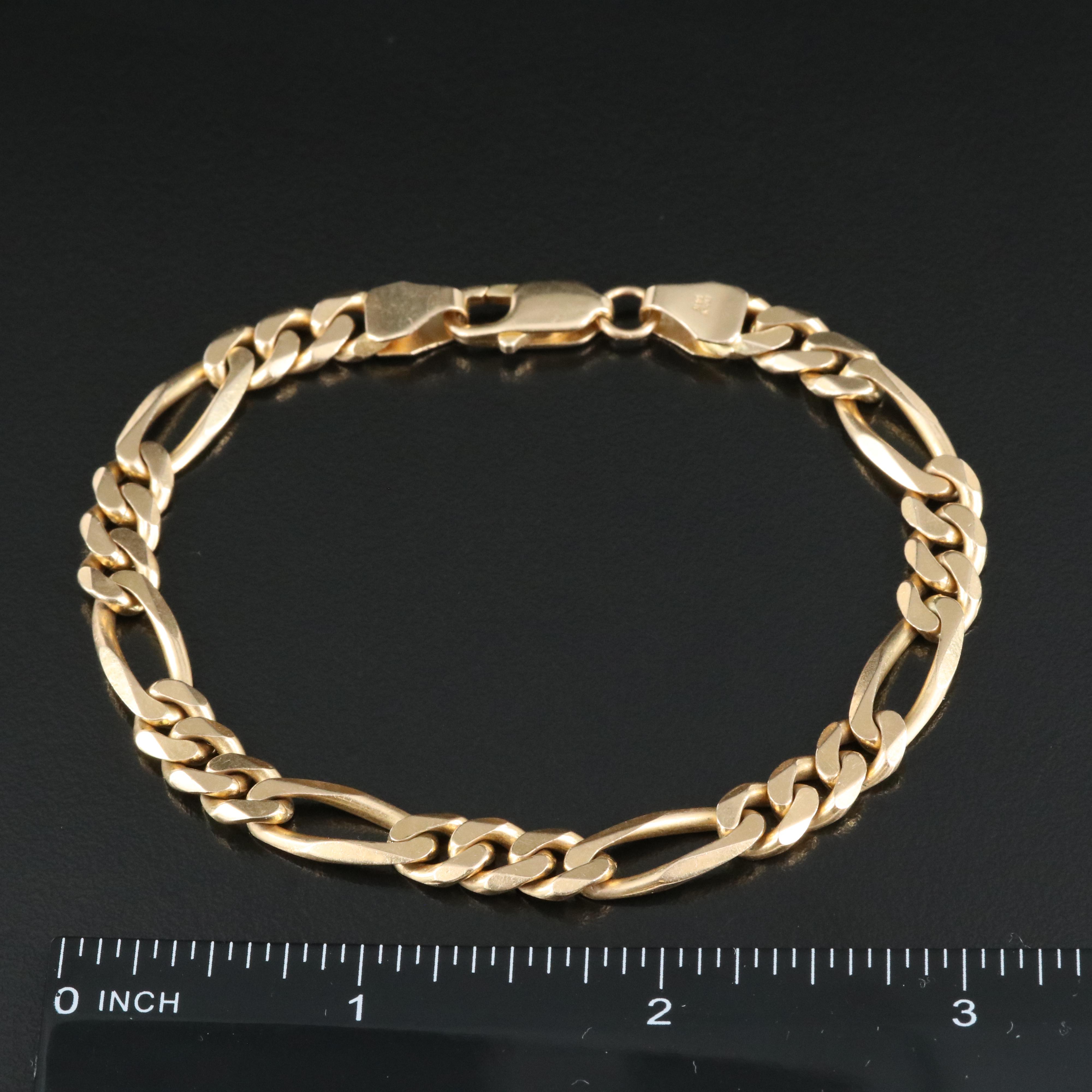 Vintage Italian 14K Figaro Bracelet | EBTH
