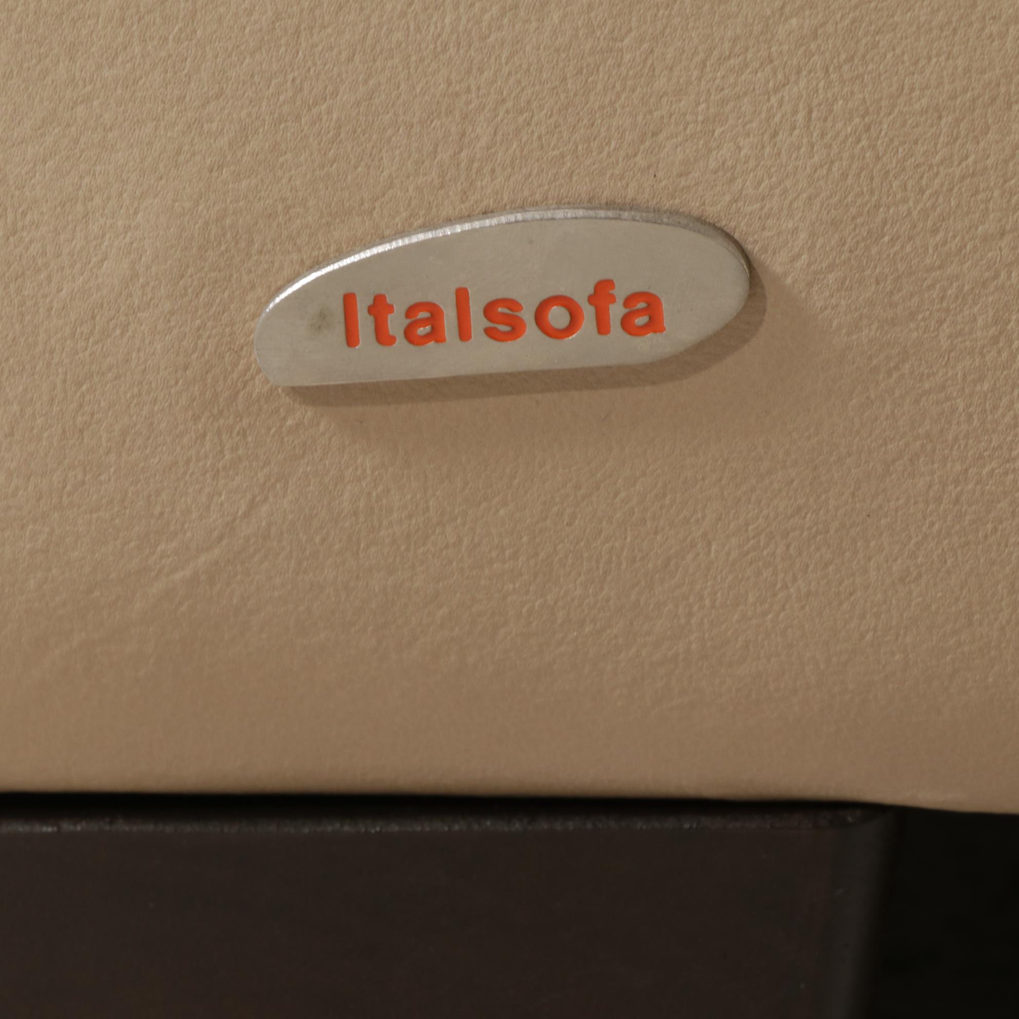 Contemporary Italsofa Leather Upholstered Armchair and Ottoman | EBTH