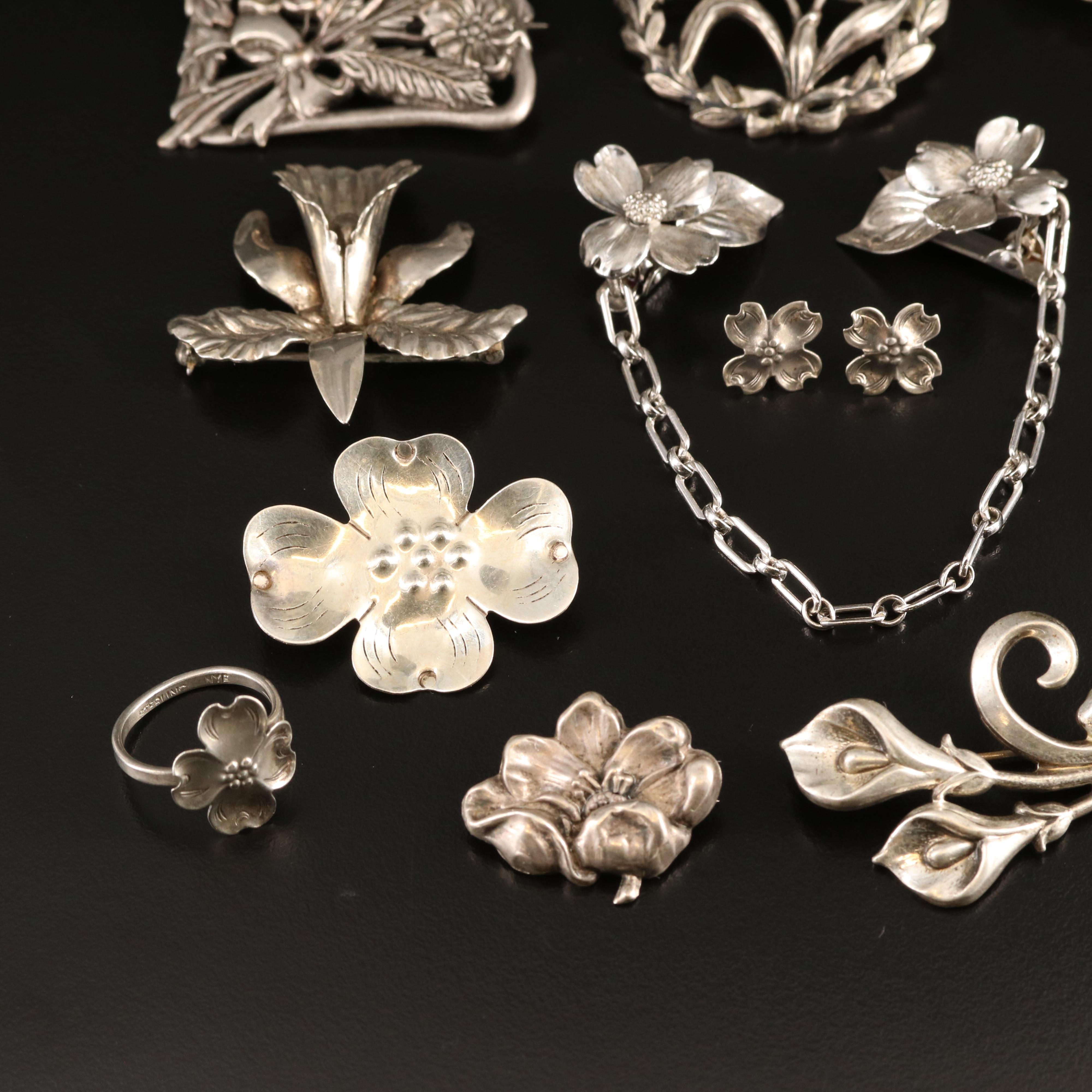 Stuart Nye "Dogwood", Danecraft and Sterling Featured in Floral Jewelry ...