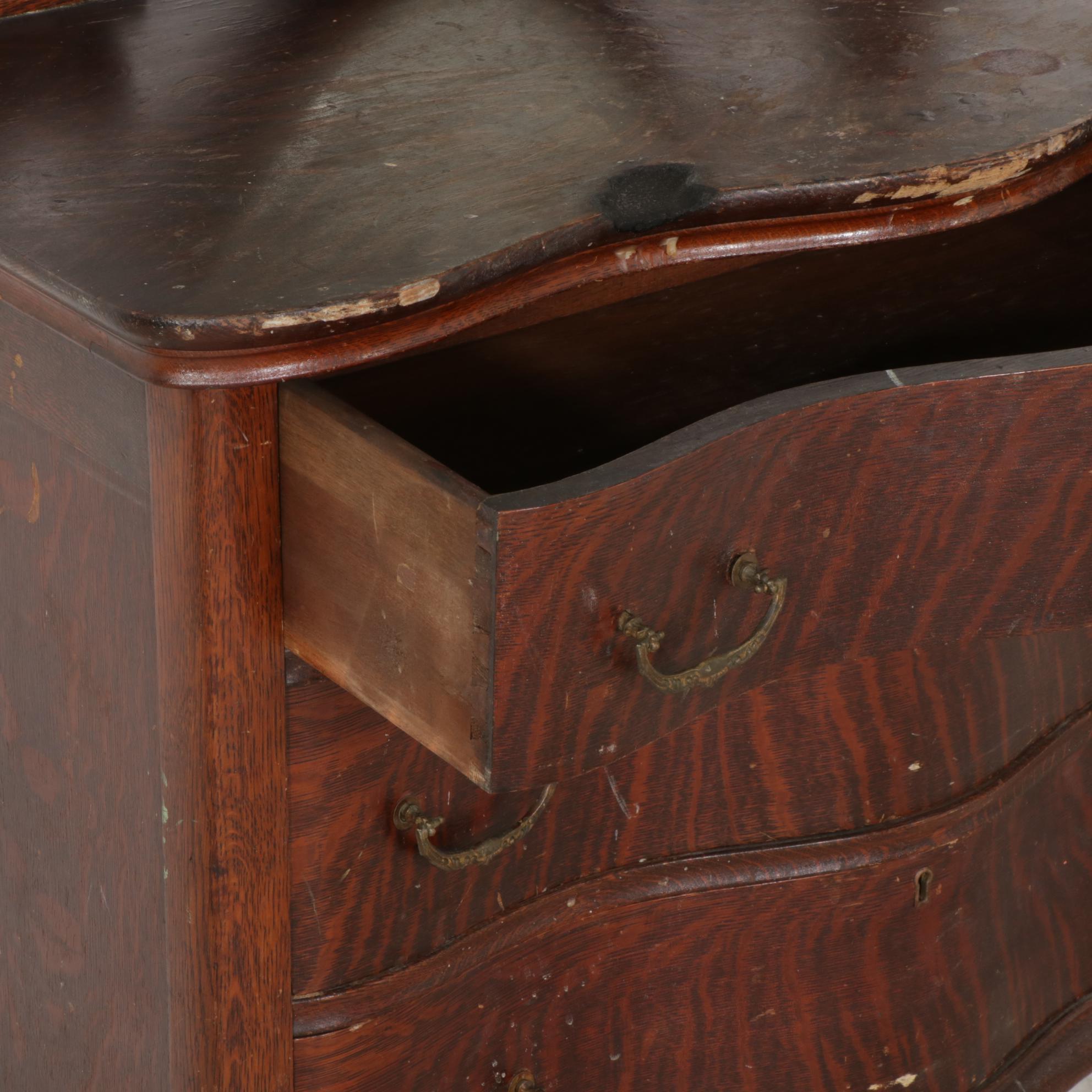 Innis, Pearce & Co. Late Victorian Oak Serpentine Dresser, Early 20th ...