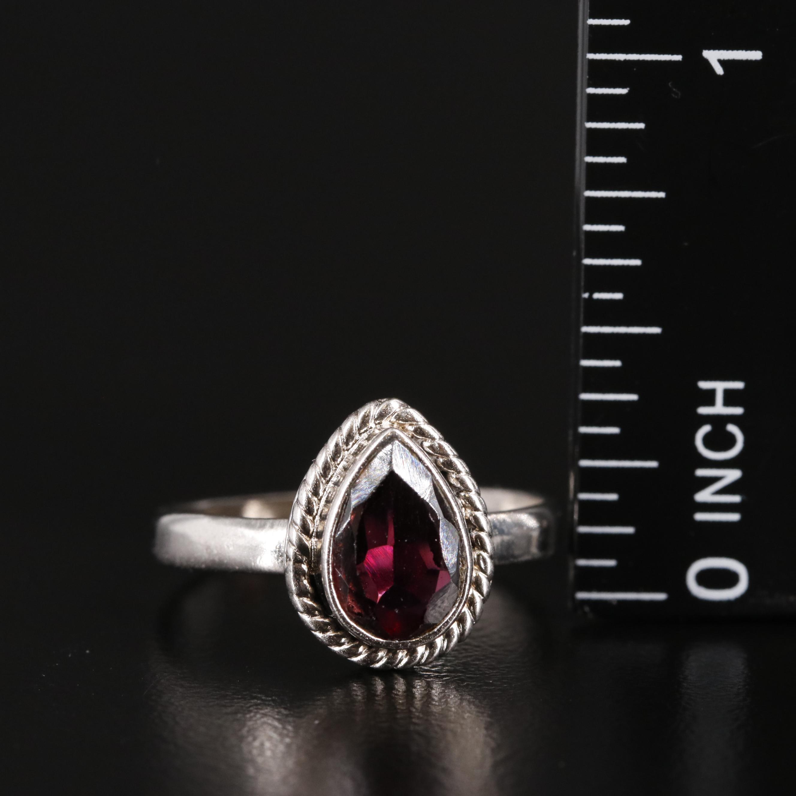 Garnet Tear Drop Shape Ring | EBTH