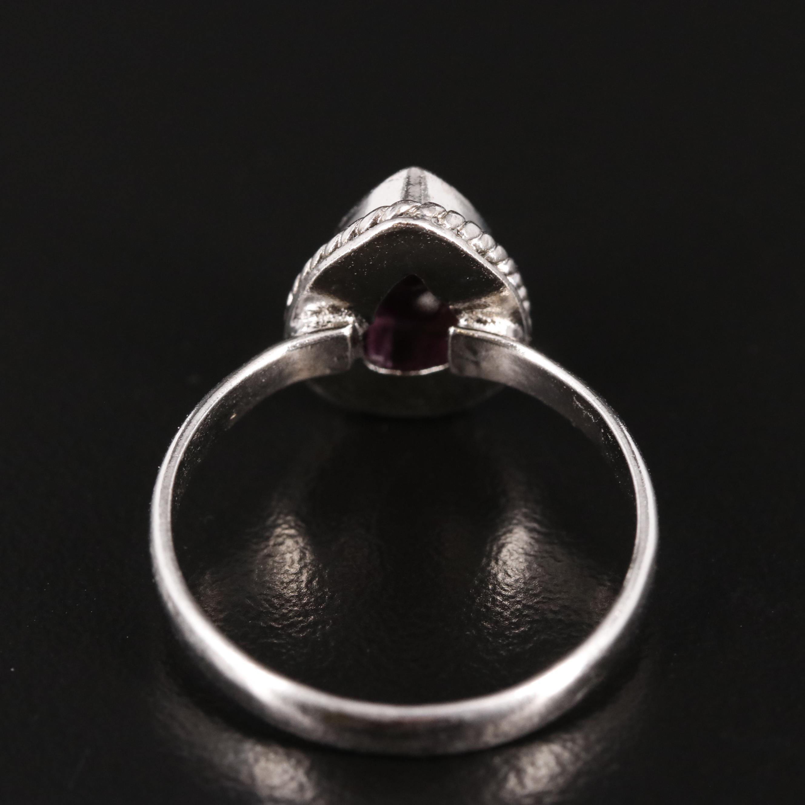 Garnet Tear Drop Shape Ring | EBTH