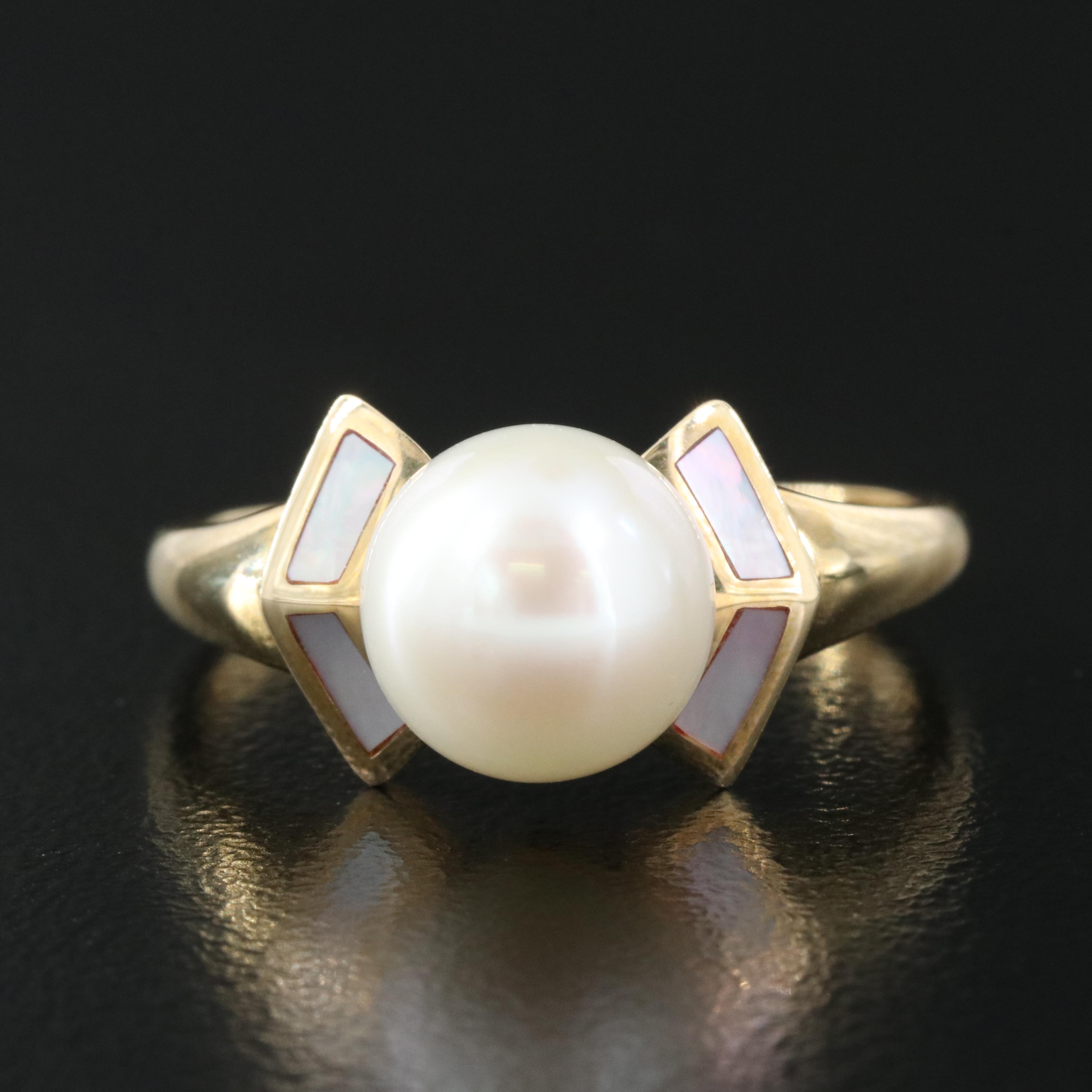 14K Pearl and Diamond Ring | EBTH