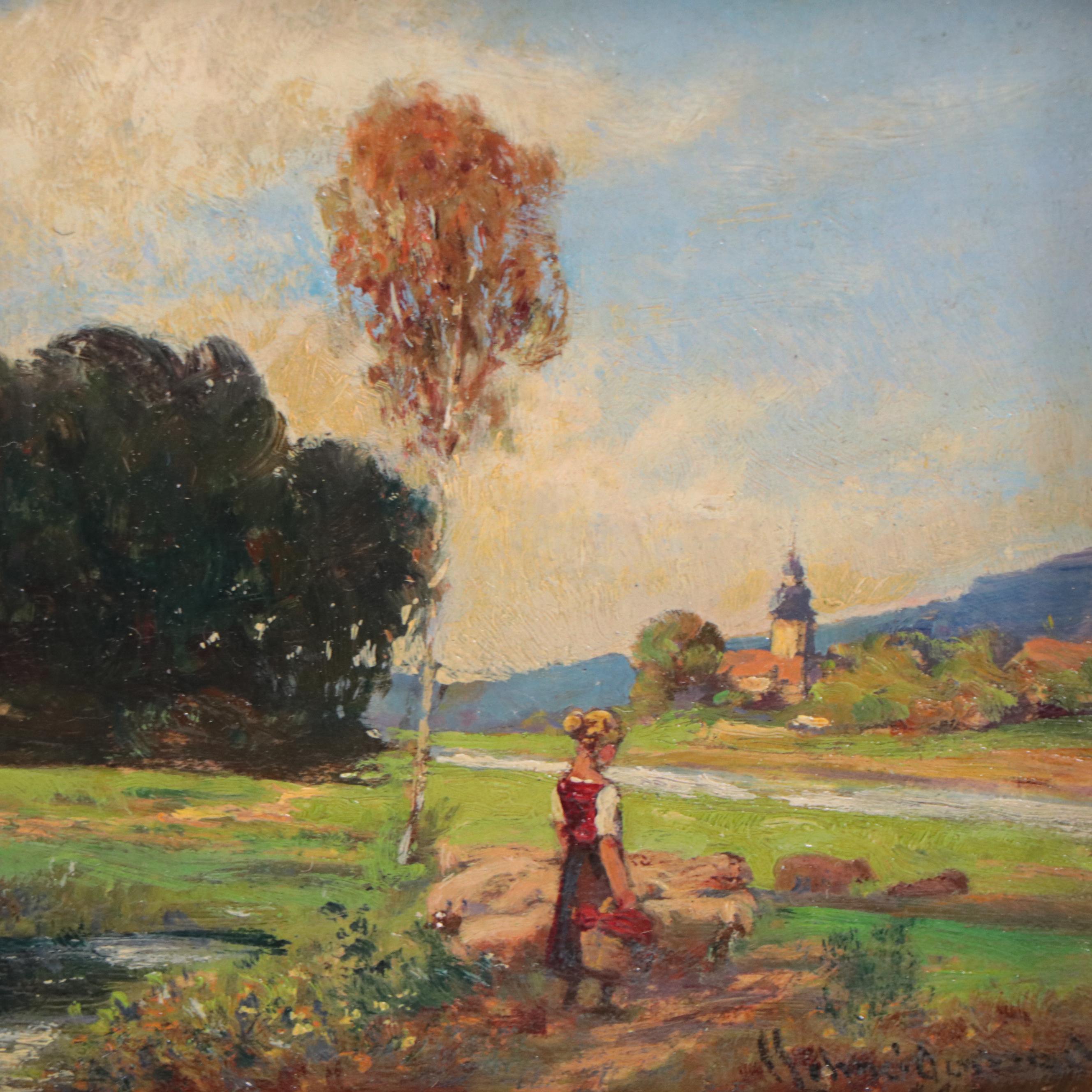 Landscape With Figure Oil Painting | EBTH