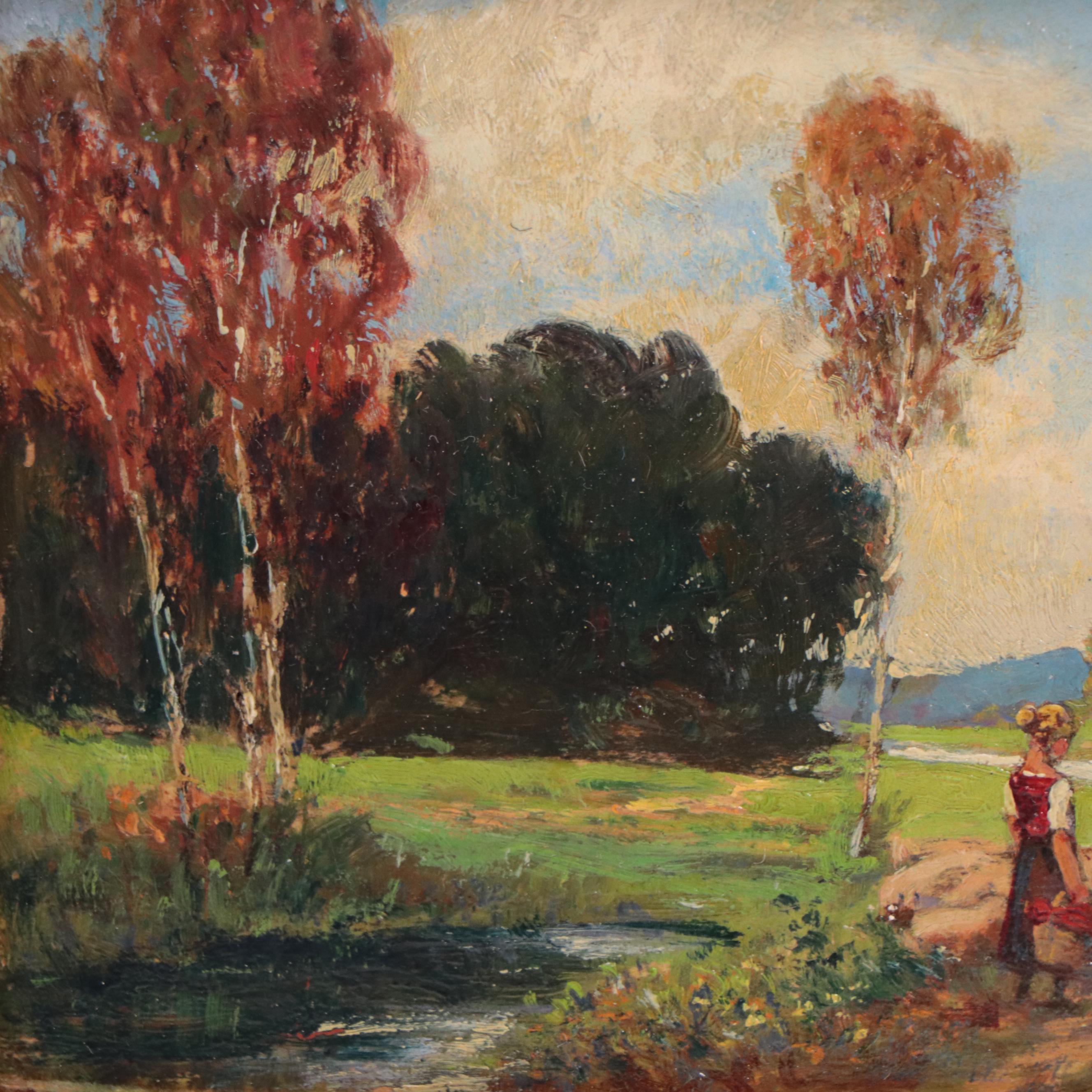 Landscape With Figure Oil Painting | EBTH