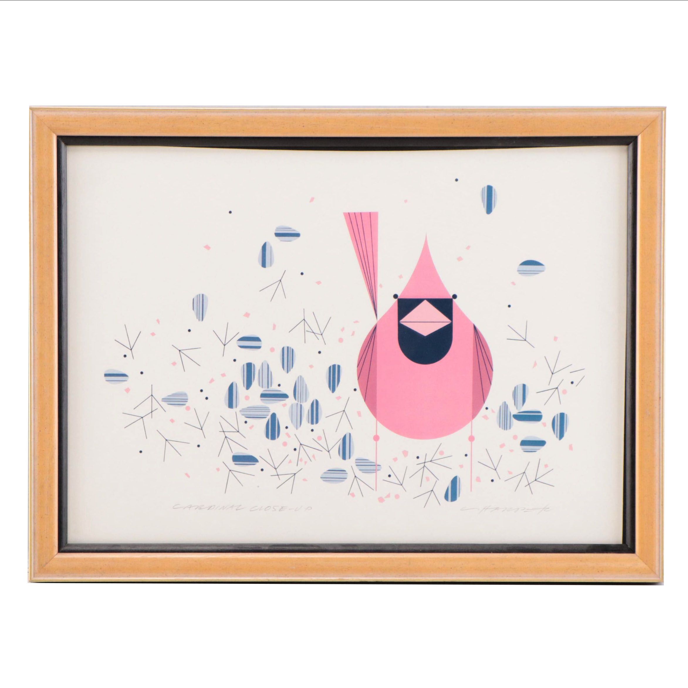 Charley Harper Offset Lithograph "Cardinal Close-Up" | EBTH