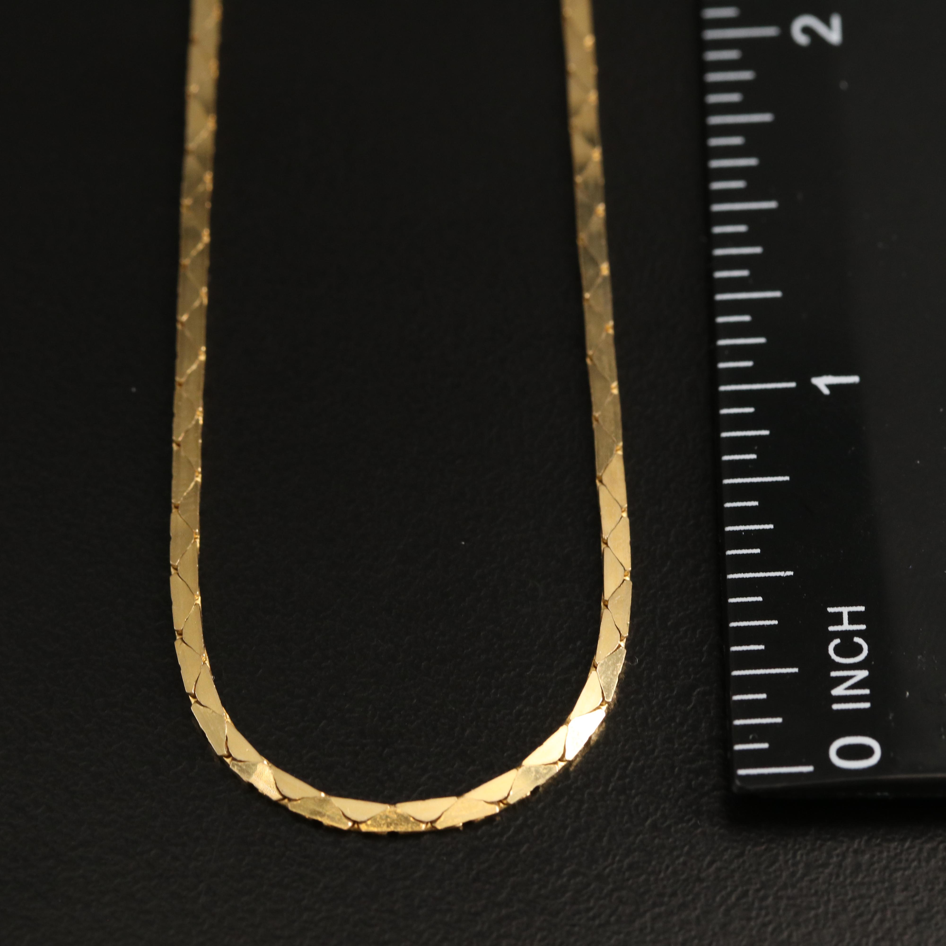 14K Boston Chain Necklace | EBTH