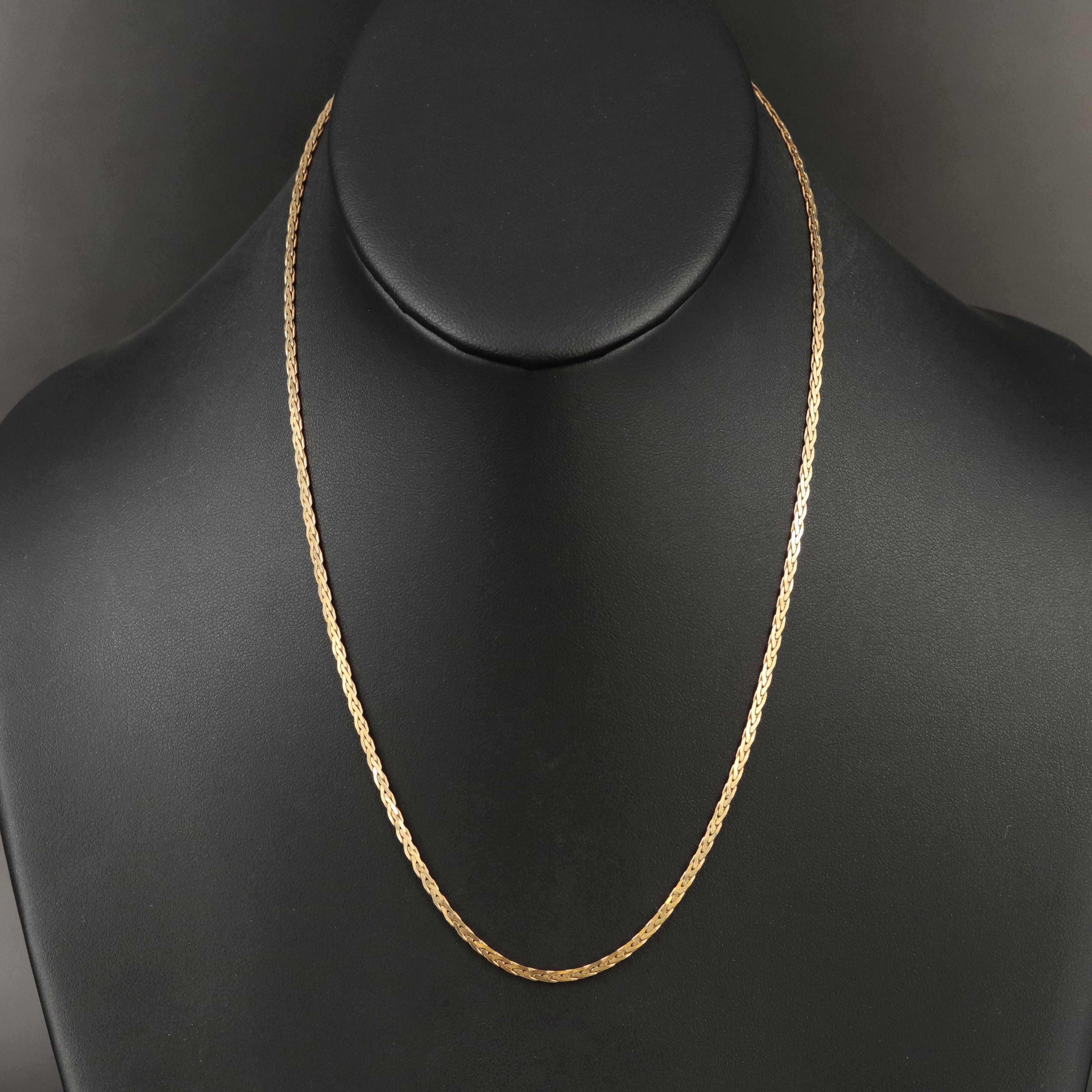 14K Wheat Chain Necklace | EBTH