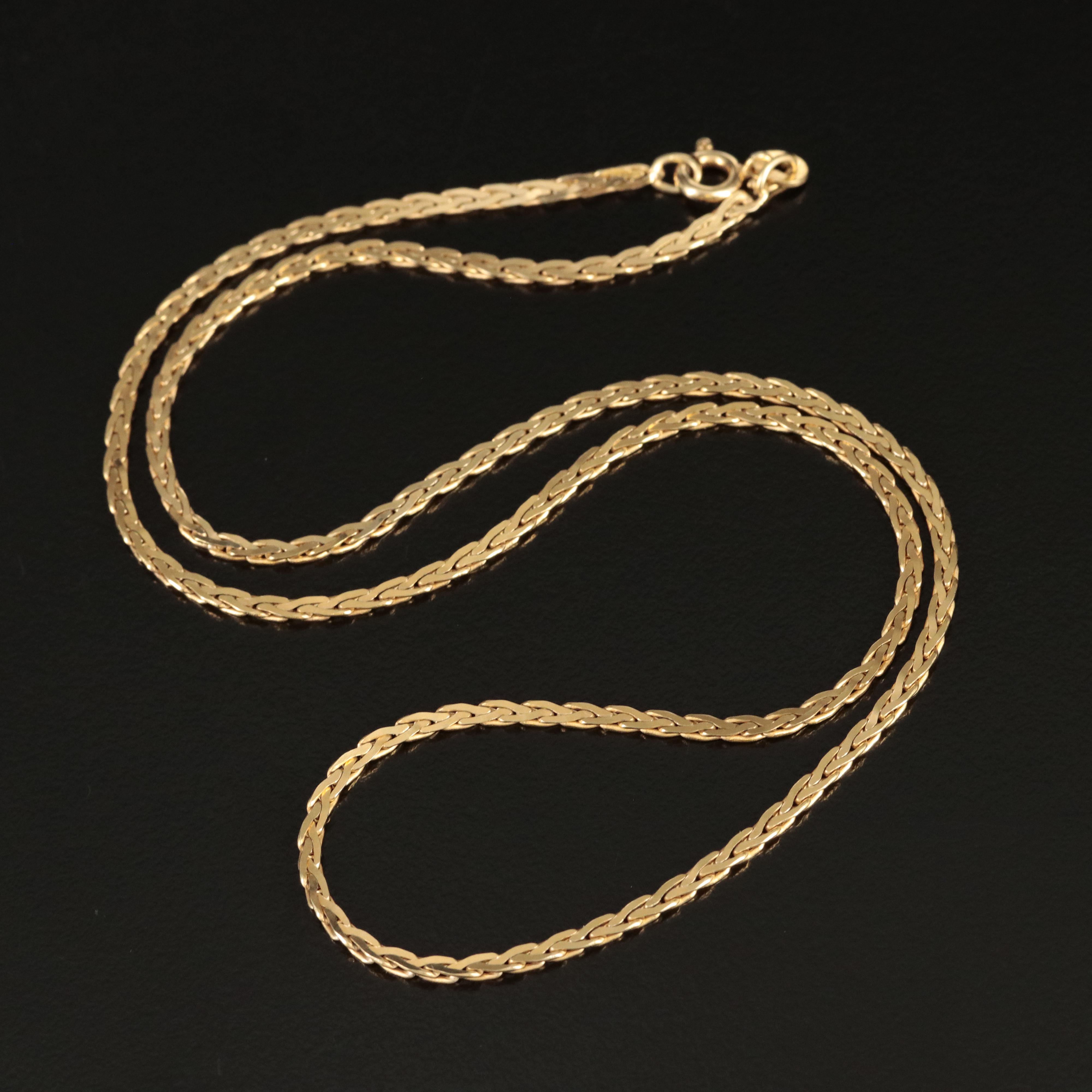 14K Wheat Chain Necklace | EBTH