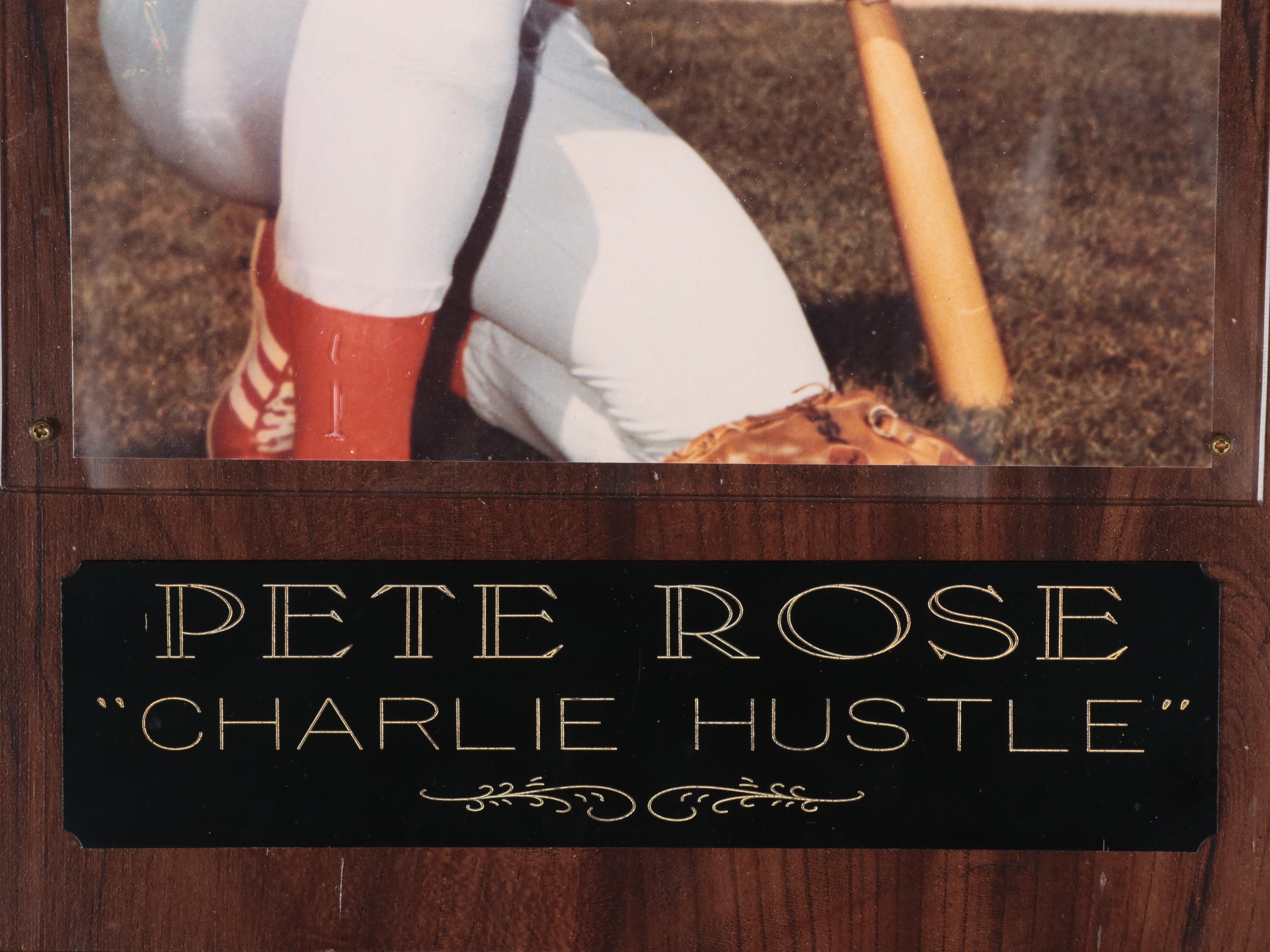 Pete Rose Signed "Charlie Hustle" Display, Cincinnati Reds, MVP | EBTH