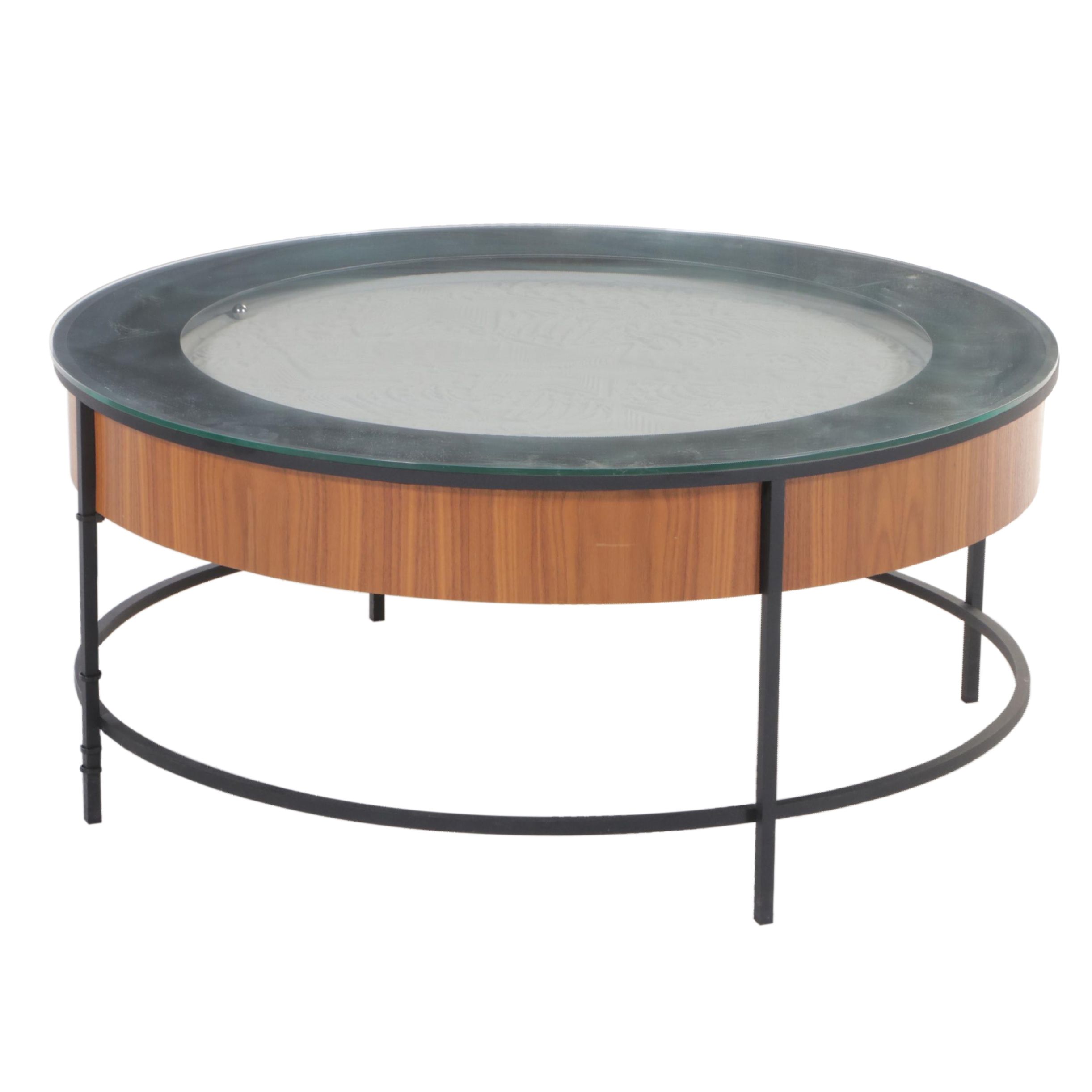 Sisyphus Industries Walnut and Steel Kinetic Art Coffee Table, 21st ...