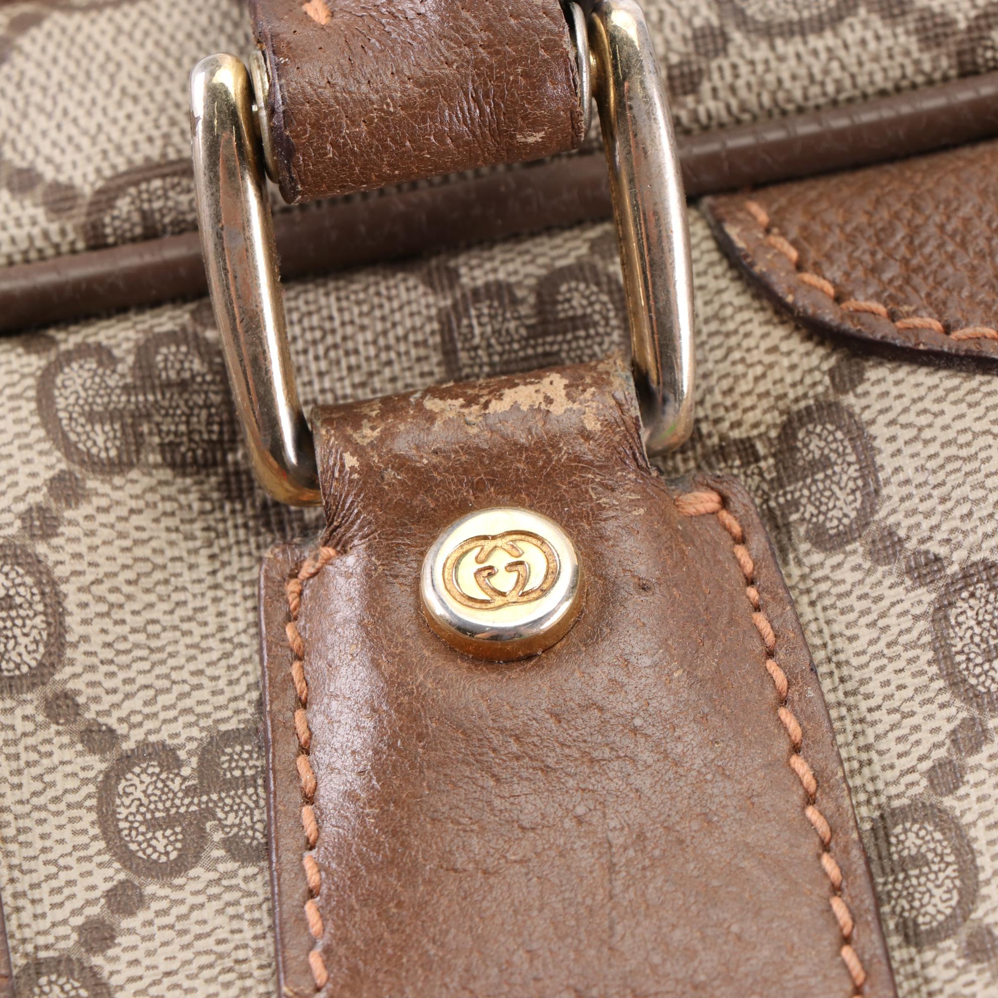 Gucci Garment Bag in GG Monogram Coated Canvas, Web Stripe, and Leather ...