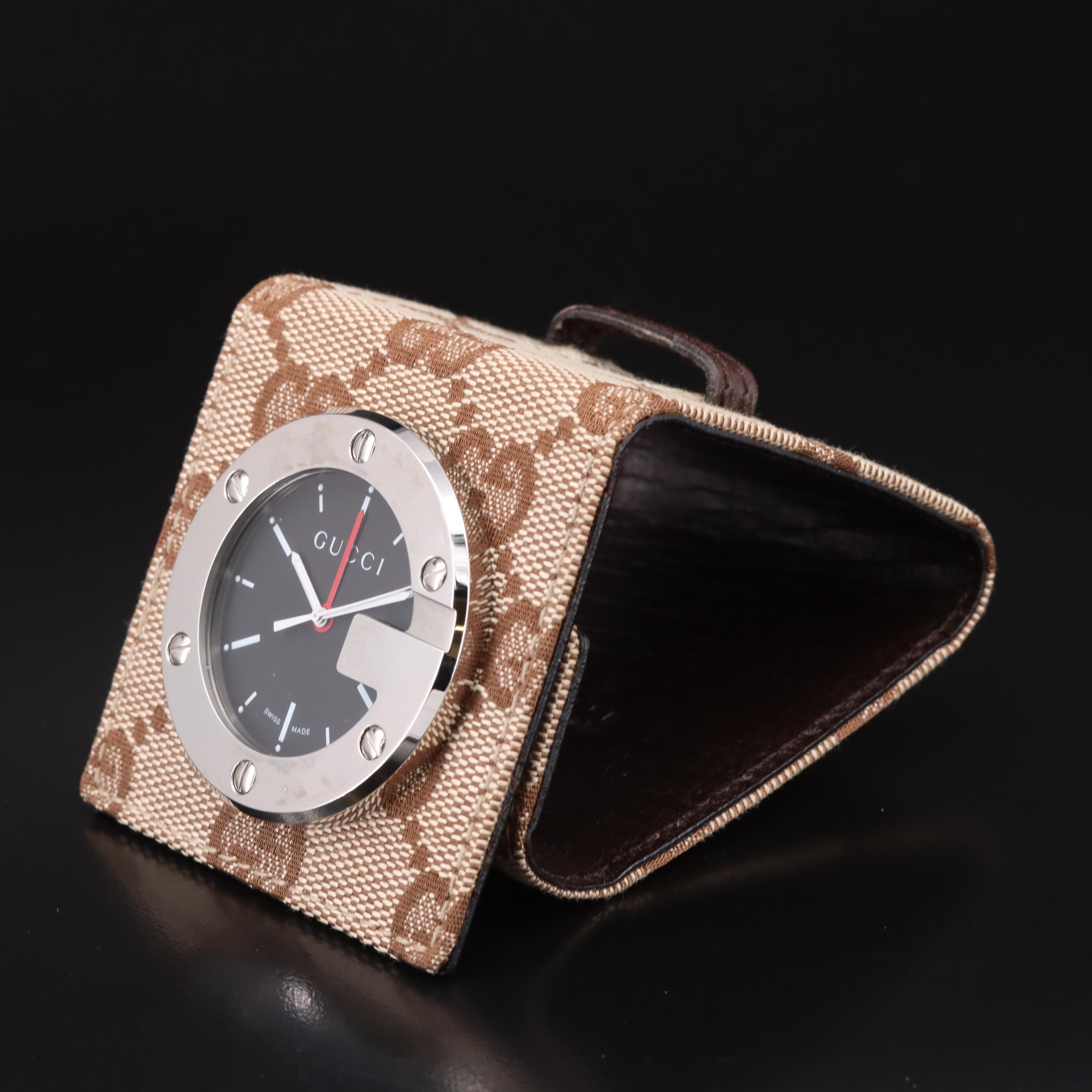Gucci Monogram Canvas Travel Alarm Clock | EBTH