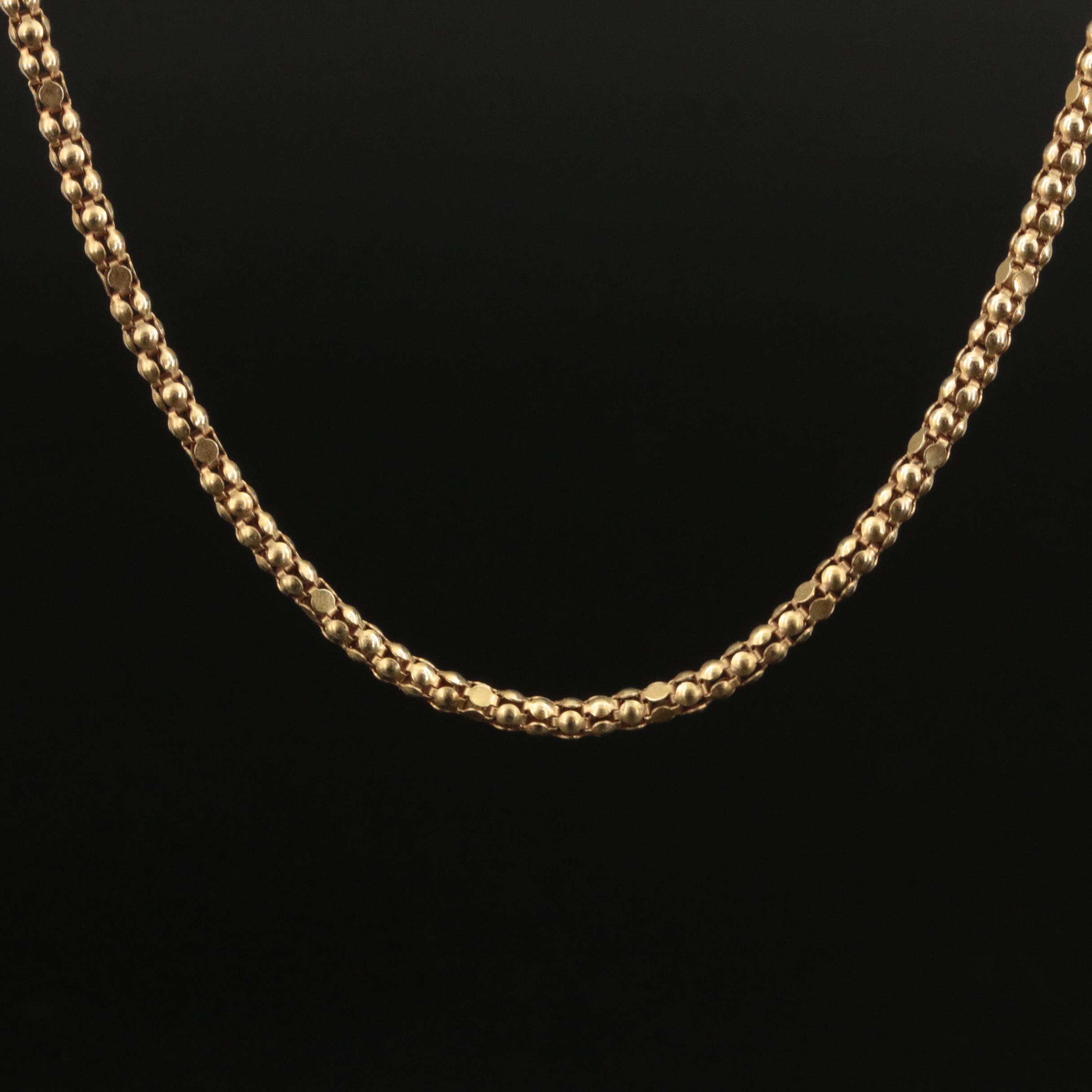 Italian 14K Popcorn Chain Necklace | EBTH