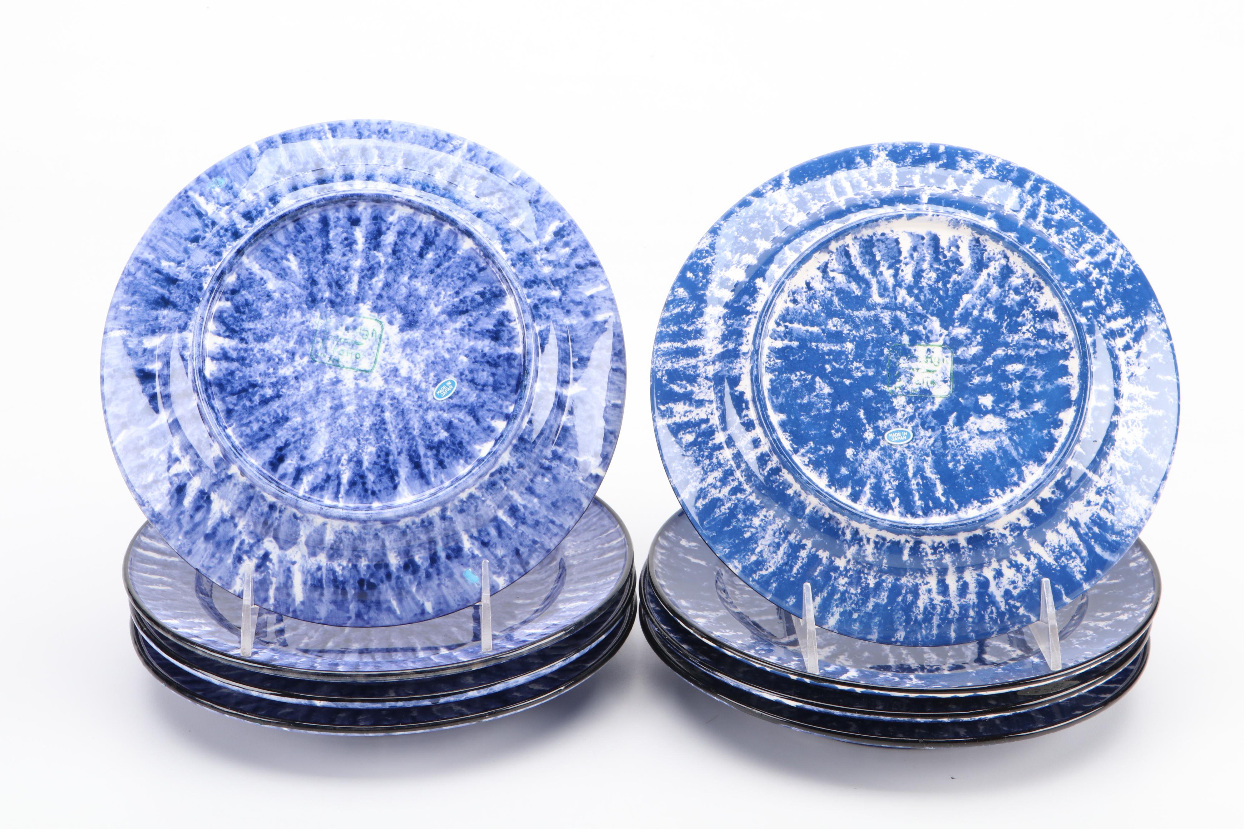 Schmid Blue Spongeware Ceramic Dinnerware and Ironstone Dutch Oven | EBTH